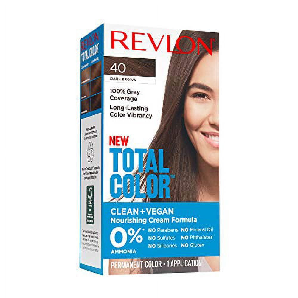 Revlon Total Color Permanent Hair Color, Clean and Vegan, 100% Gray ...