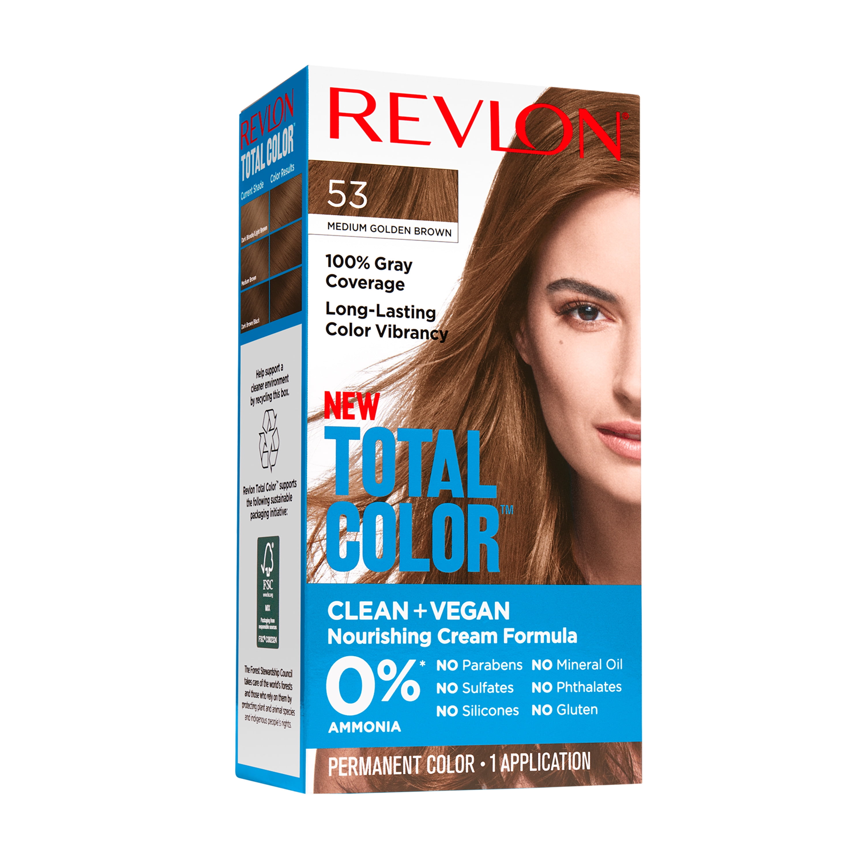 Revlon Total Color Permanent Hair Color, Clean and Vegan, 100% Gray ...