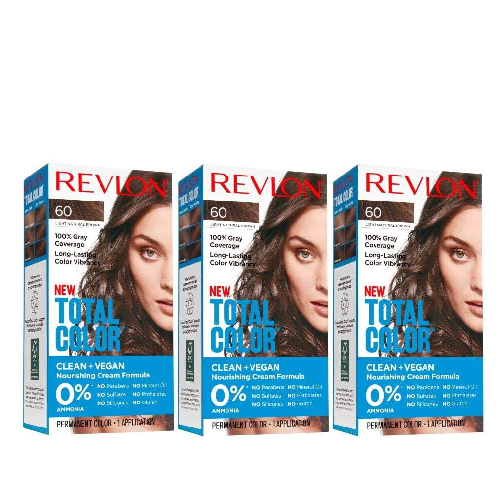 REVLON Total Color Permanent Hair Color, Clean and Vegan, 100% Gray ...