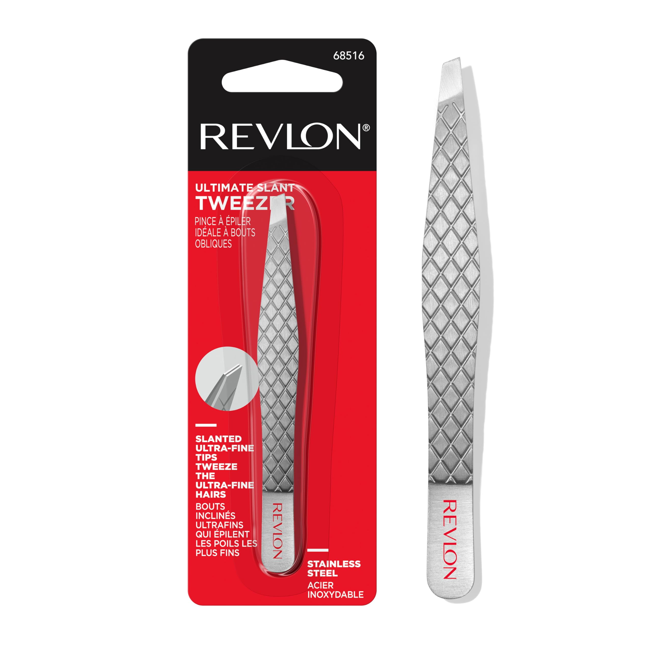 Revlon Ultimate Slant Tweezer, Hand-Finished Ultra-Fine Tips For ...
