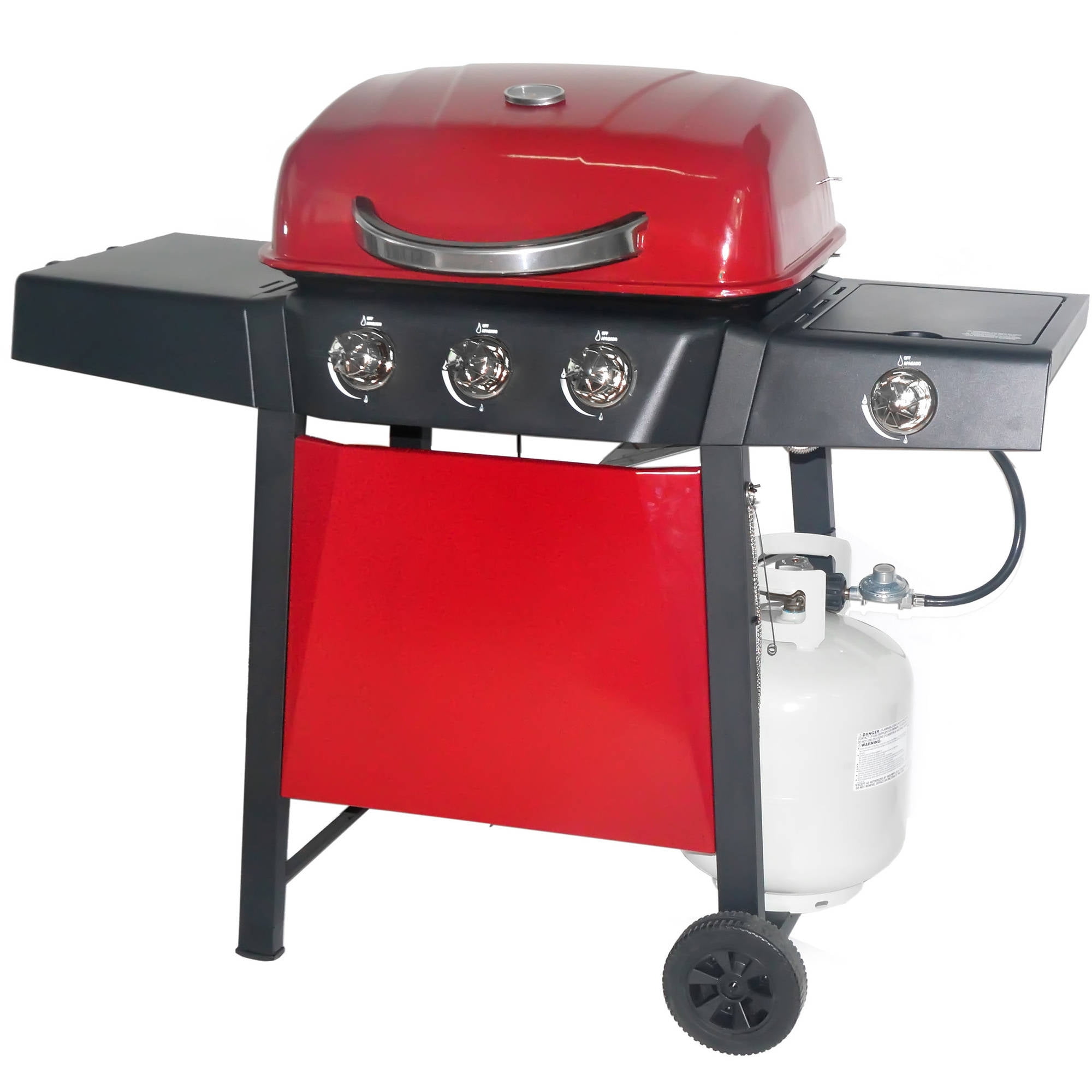 RevoAce 3 Burner Propane Gas Grill Including a Side Burner, Red Sedona ...