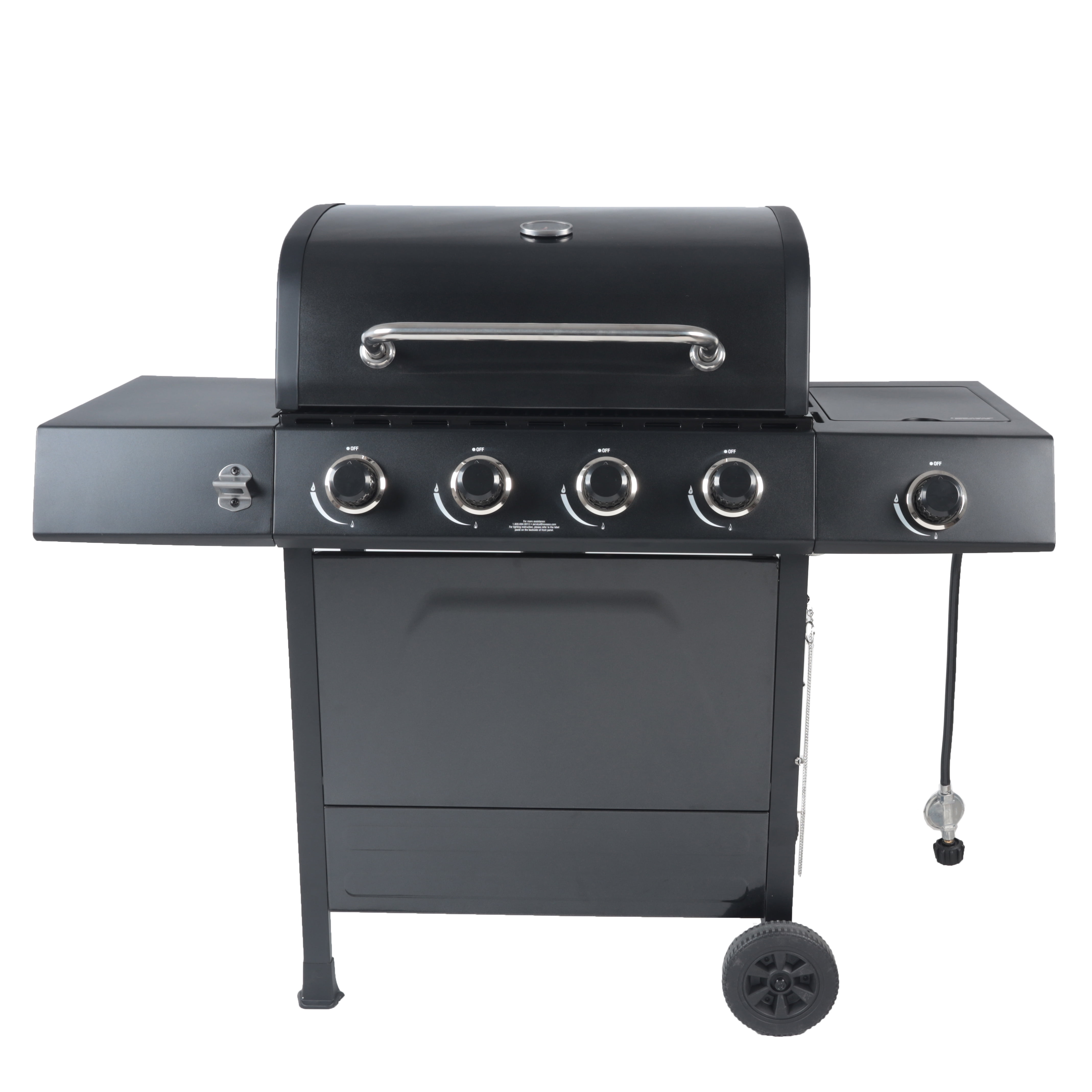RevoAce 4-Burner Propane Gas Grill with Side Burner, Pewter Fleck and ...