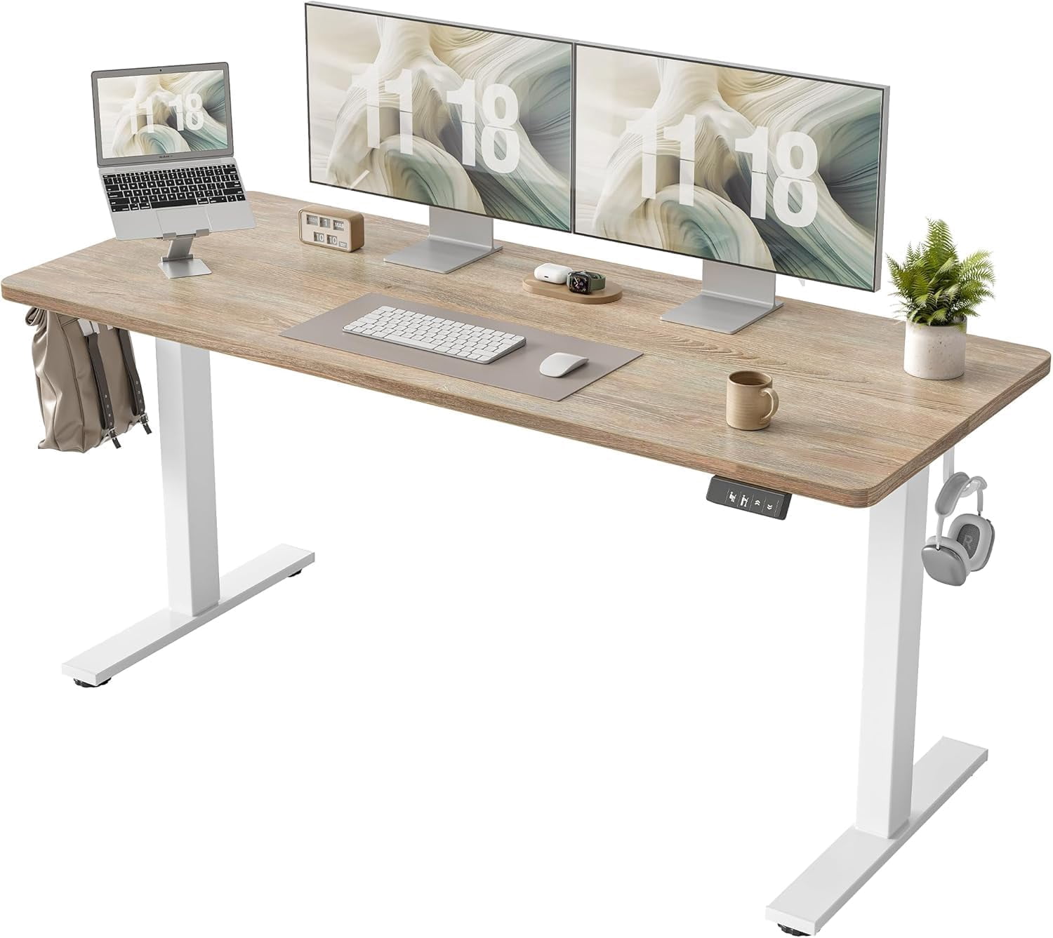 RevoGlow Commerce 63 x 24 Inch Electric Standing Desk, Sit to Stand Up ...
