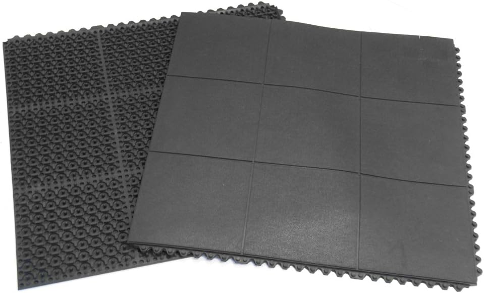 Revolution Interlocking Rubber Floor Mat (2-Pack), Black, 12Mm X 36In X ...