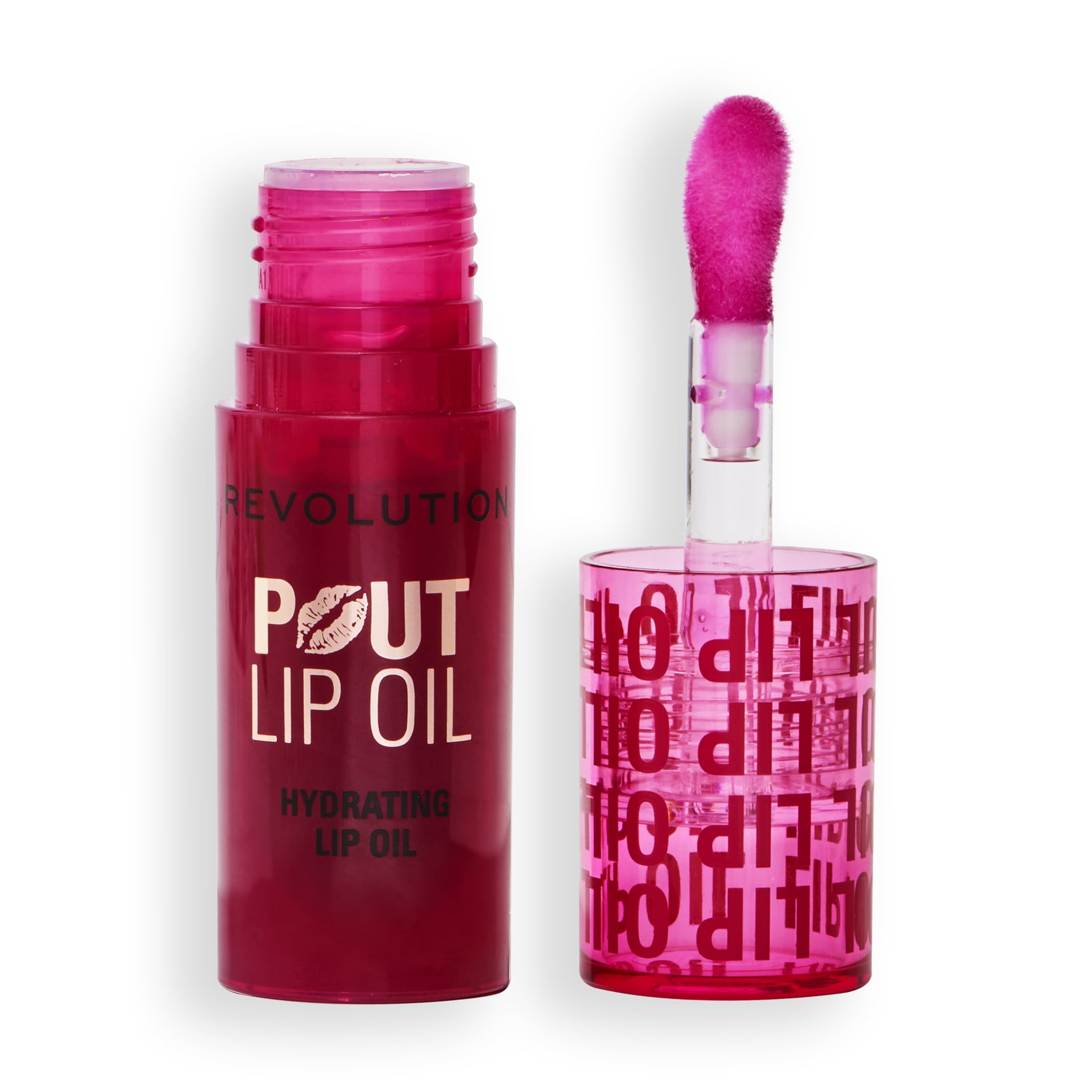 Makeup Revolution Cherry Red Lip Oil, High-Shine Nourishing Lip Gloss ...