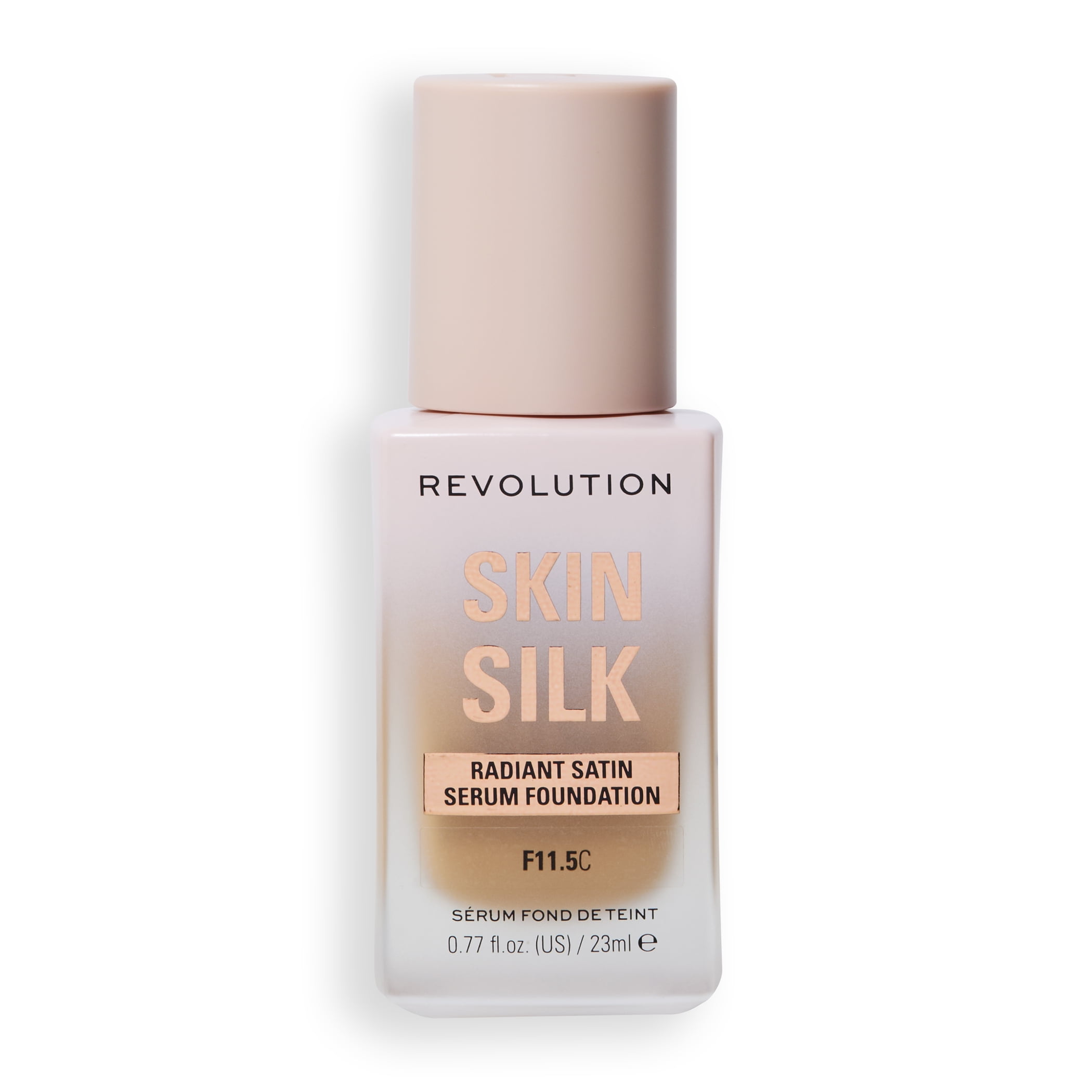 Makeup Revolution Skin Silk Serum Foundation F11.5C Hyaluronic Peptides ...