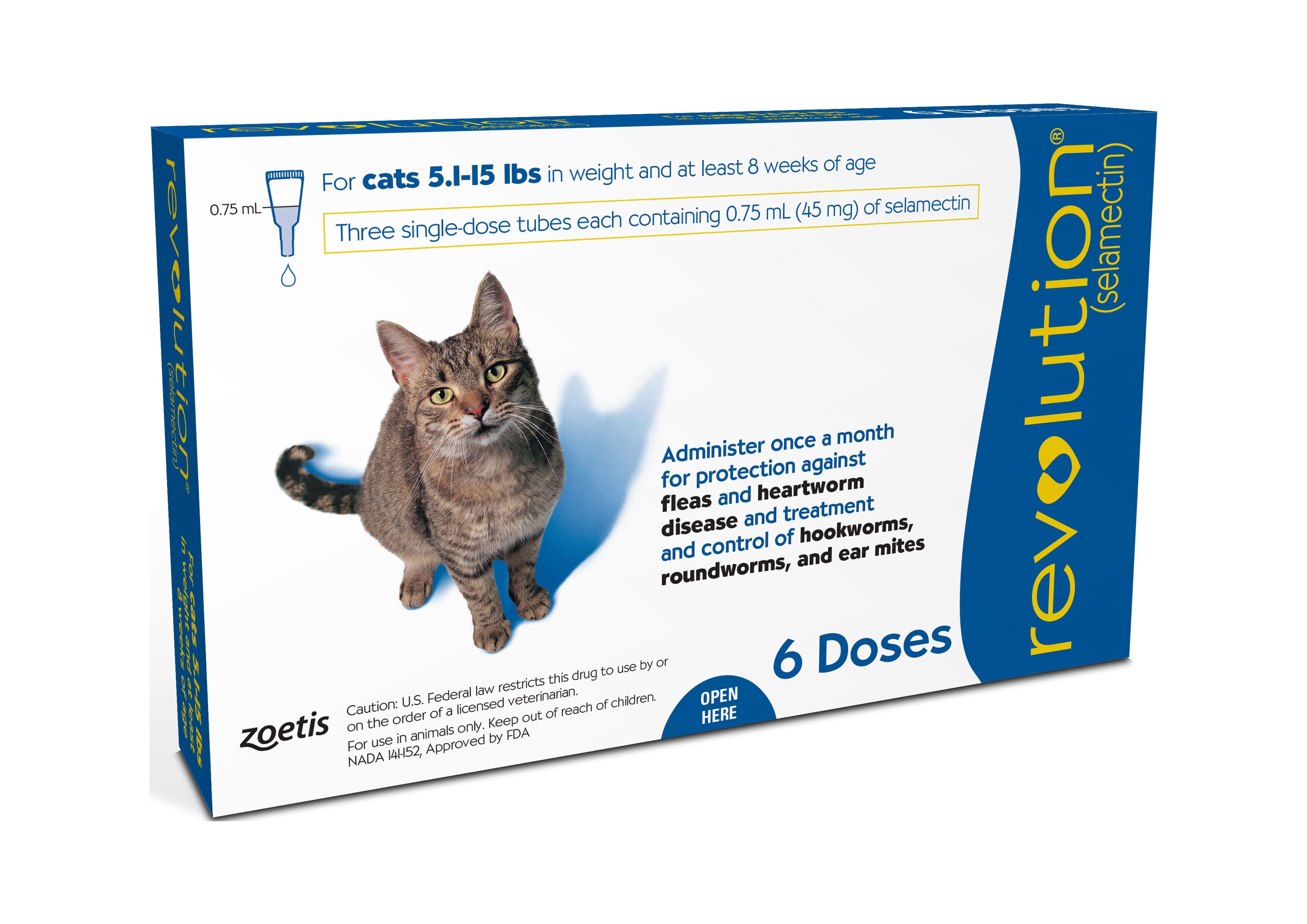 Revolution Topical Solution for Cats, 5.1-15 lbs, (Blue Box) - Walmart.com