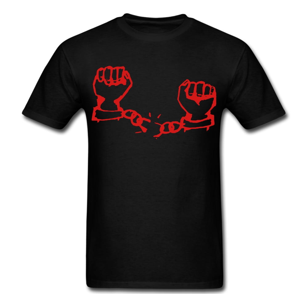 Revolution anarchy fight government handcuffs chain war peace T-shirt ...