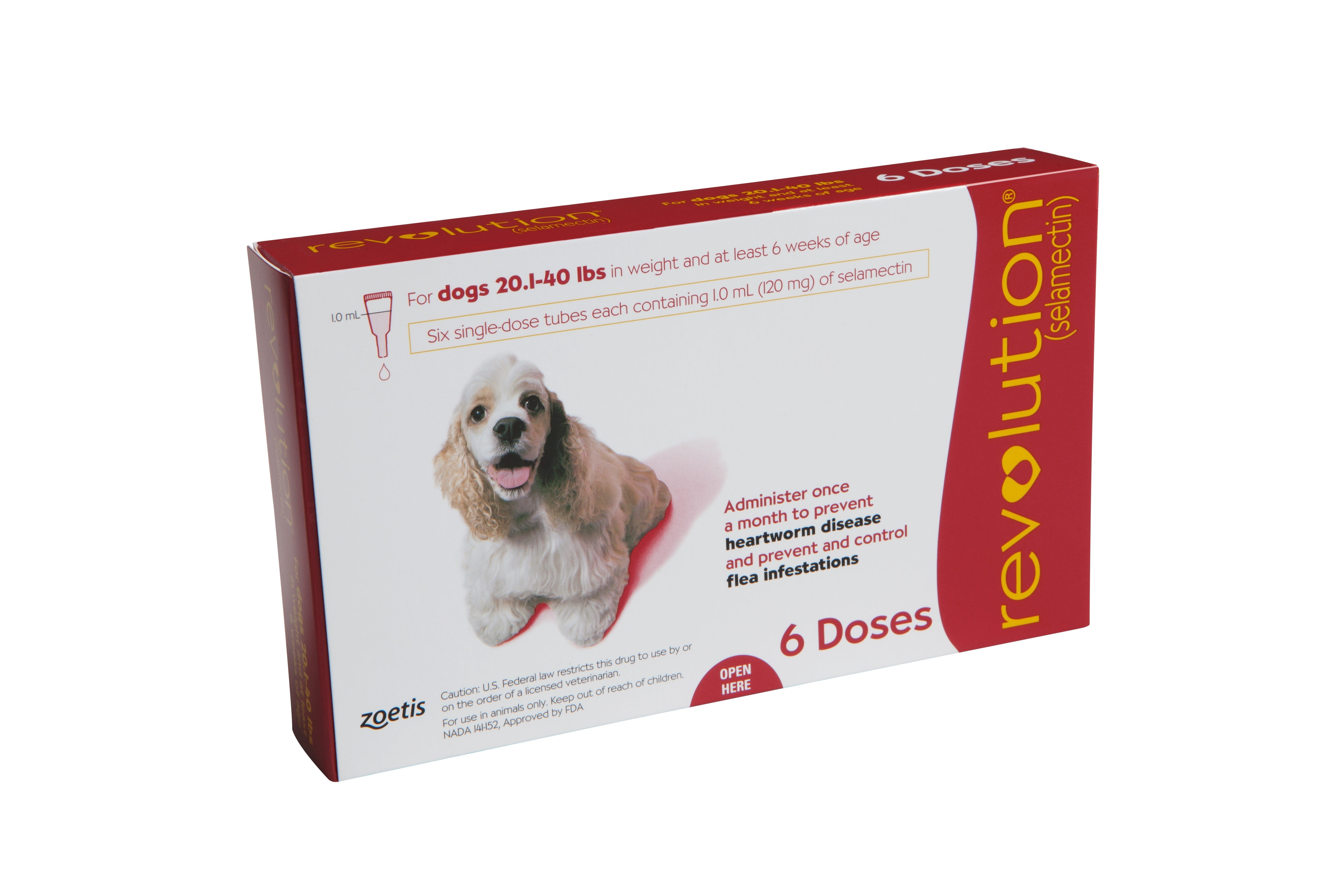 Revolution (Selamectin) Topical for Dogs, 20.1-40 lbs. (Red Box ...