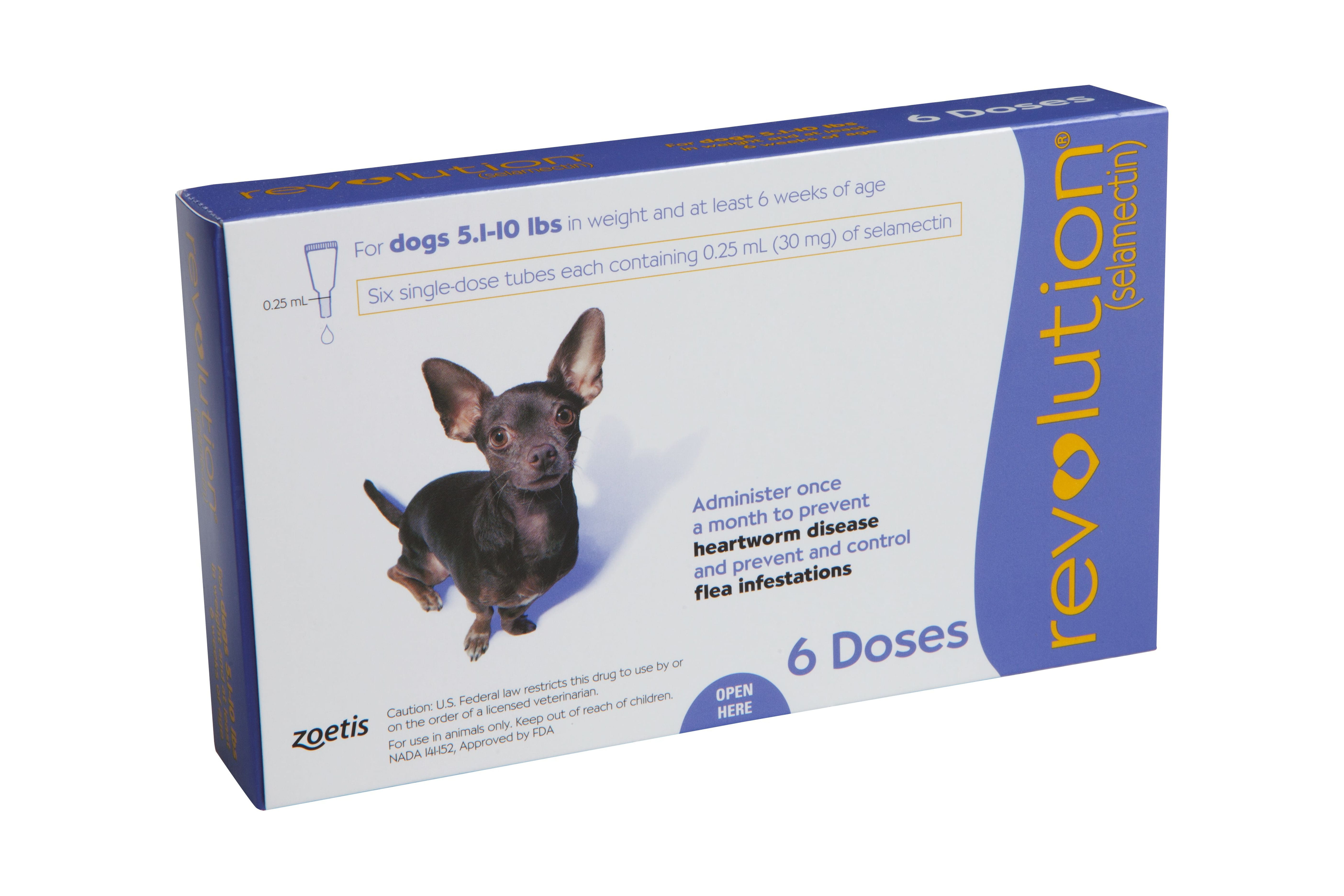 Revolution (Selamectin) Topical Solution for Dogs, 5.1-10lbs, (Purple ...