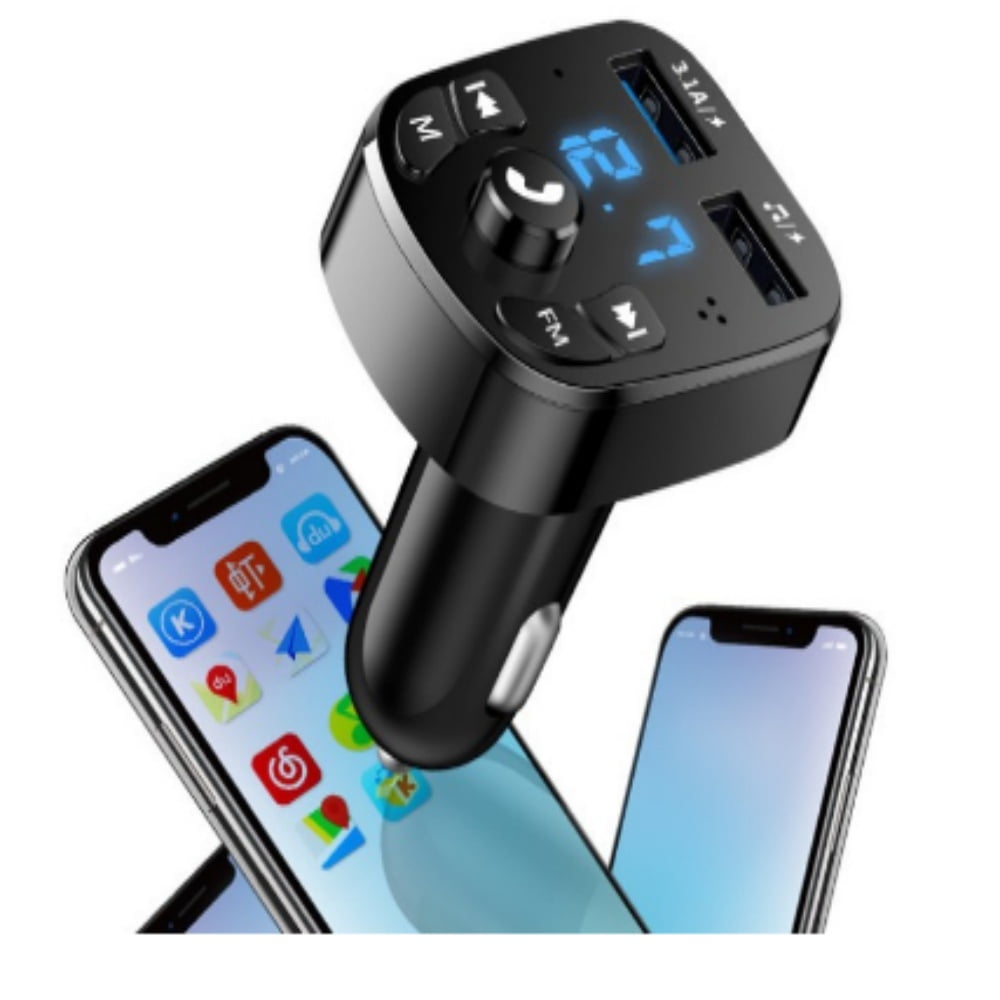 Hands-Free Calling FM Transmitter, Crystal Clear Music Streaming Car ...