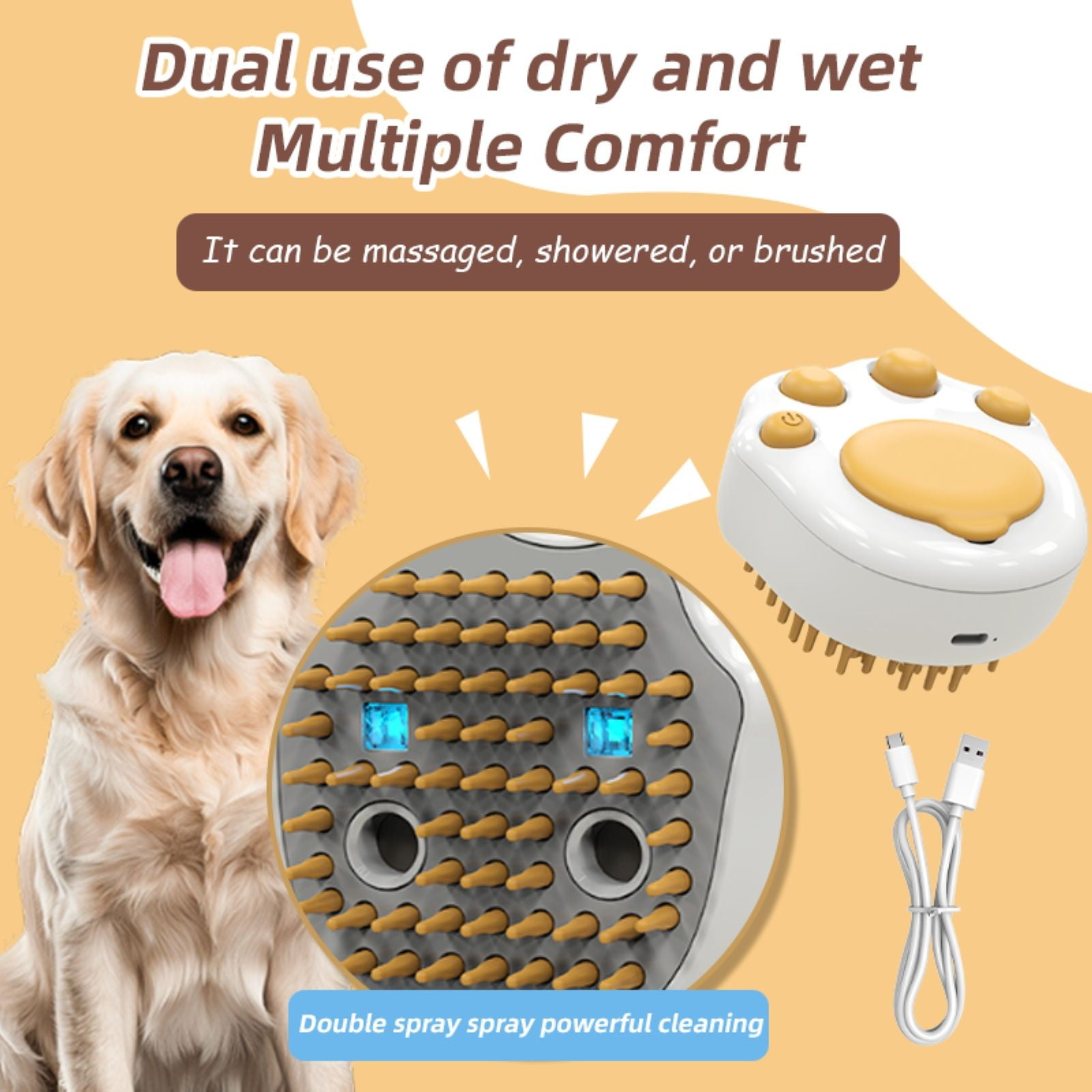 Revolutionary Pet Steam Brush for Dogs & Cats – Multi-Functional De ...