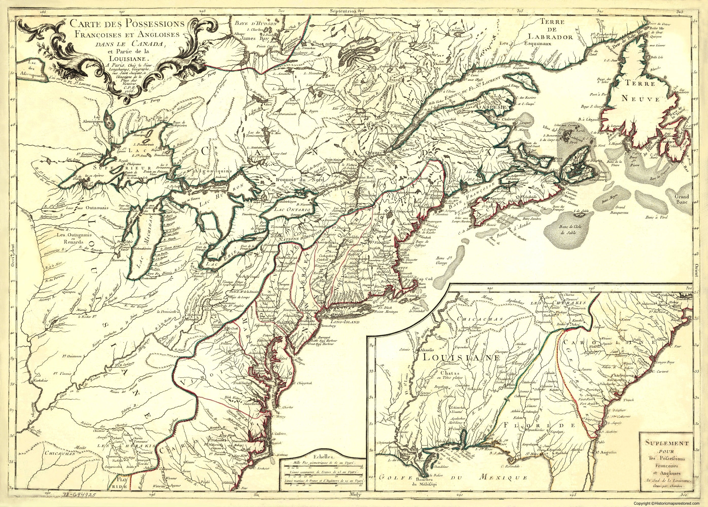 Historic Revolutionary War Map - Canada Louisiana English French ...