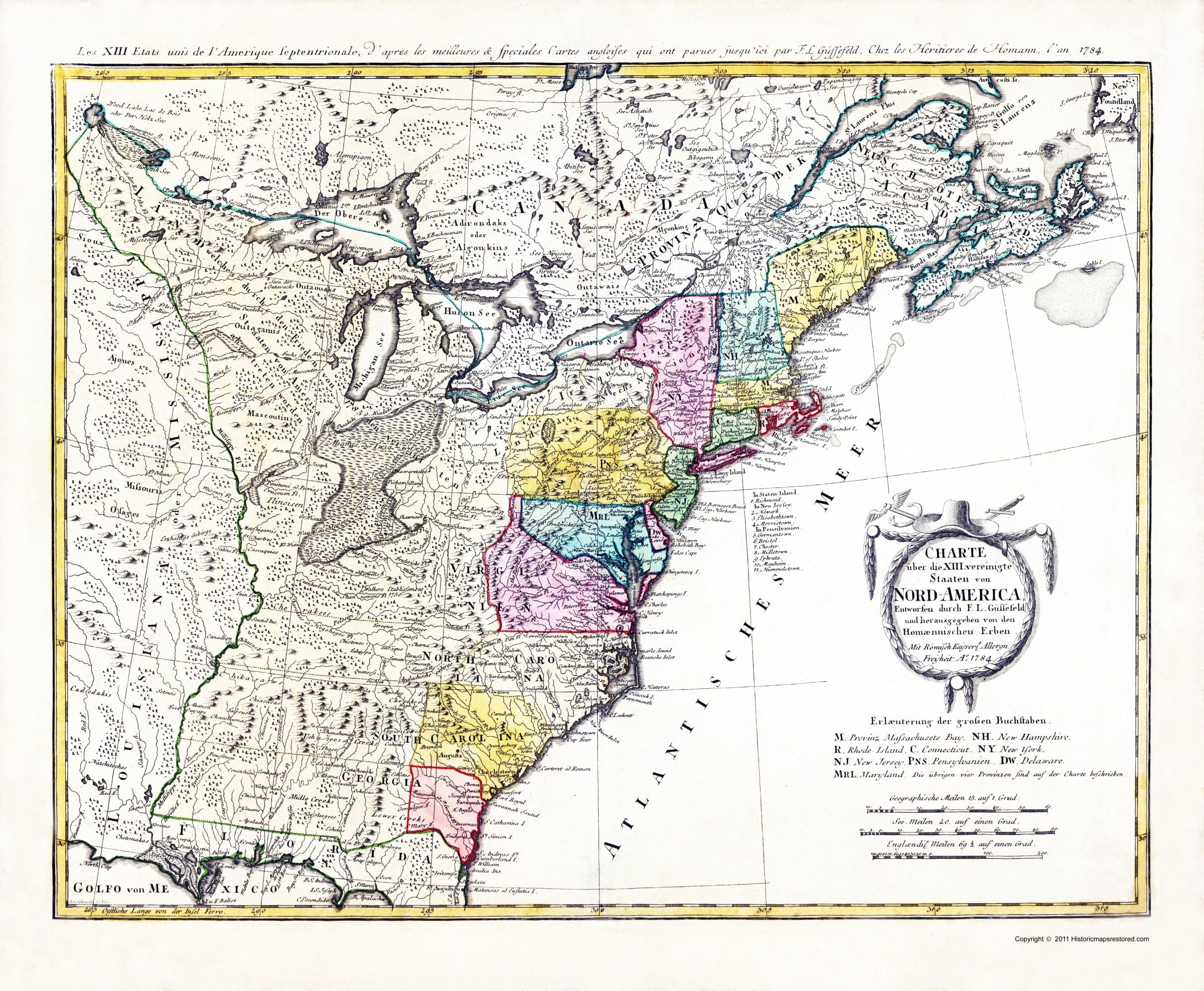 Historic Revolutionary War Map - North America United States Chart ...