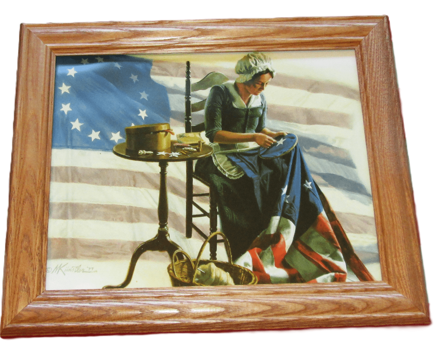Revolutionary War Painting, Print.. BETSY ROSS sewing First 13 Star ...