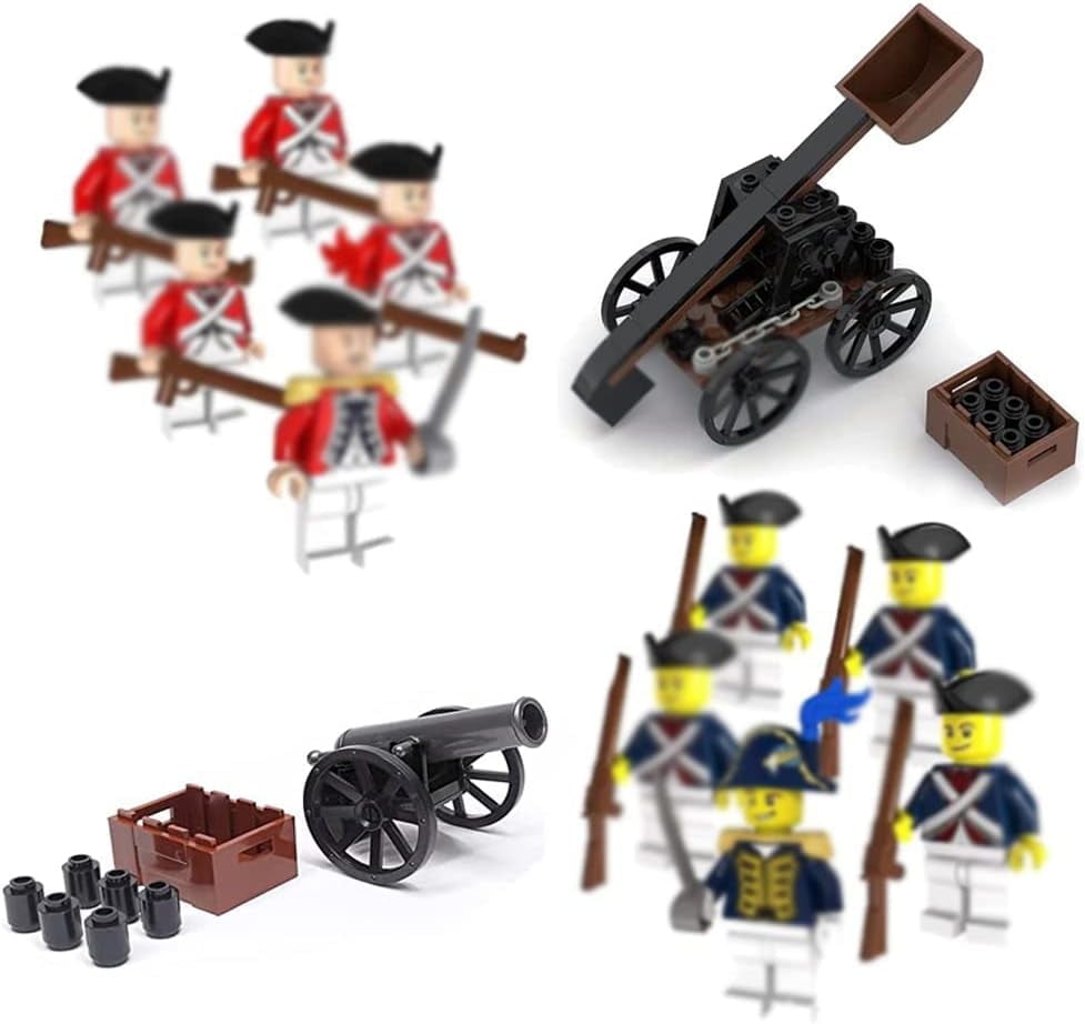 Revolutionary War Soldiers Set 14Pcs Mini Figures with Weapons Desktop ...