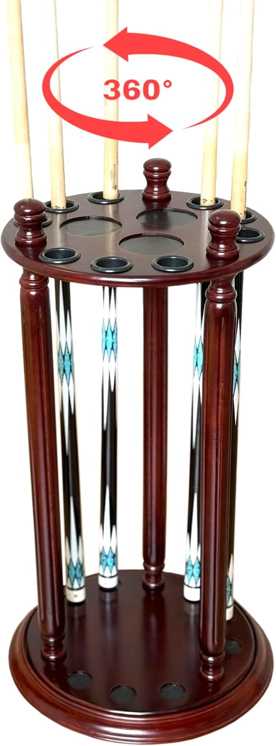 Revolving Billiard Cue Rack, Pool Stick Holder Floor Stand holds 9 Pool ...