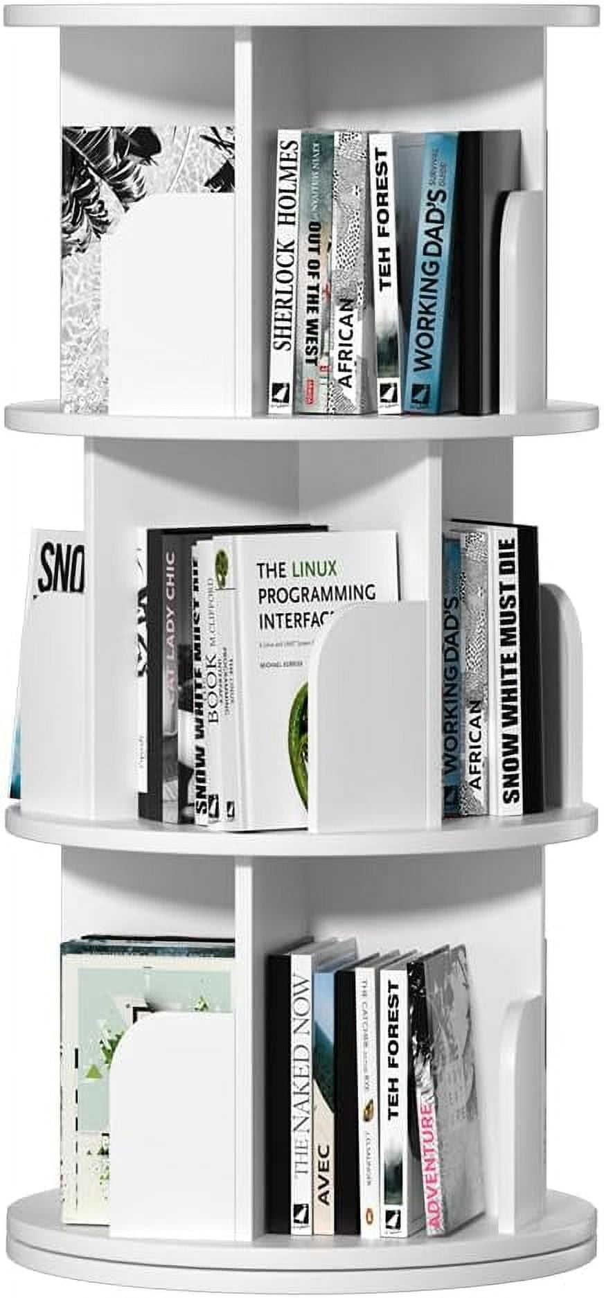 Revolving Bookcase, Rotating Bookshelf, 360 Display Round Bookshelf ...