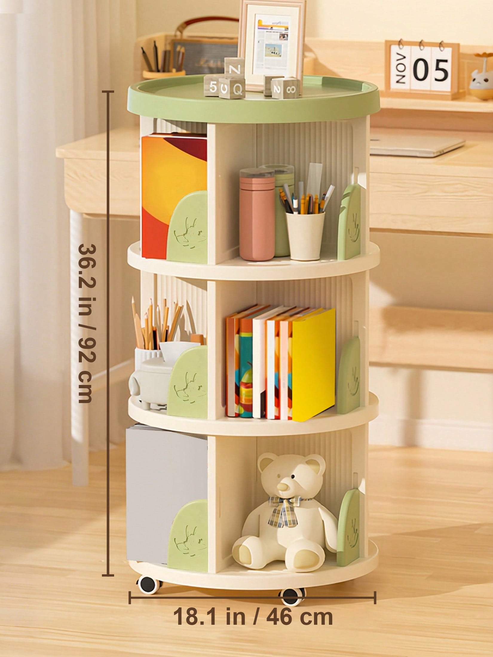 Revolving Bookshelf, Plastic Rotating Book Shelf, Small Corner ...