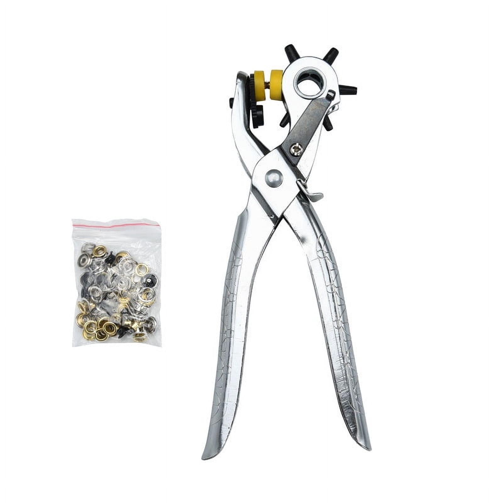 Revolving Leather Hole Punch Pliers with Eyelets, Ruler and File ...
