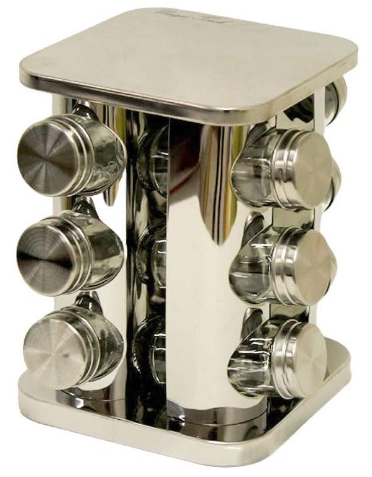Revolving Spice Rack Holder Seasoning Tower Organizer Stainless Steel ...