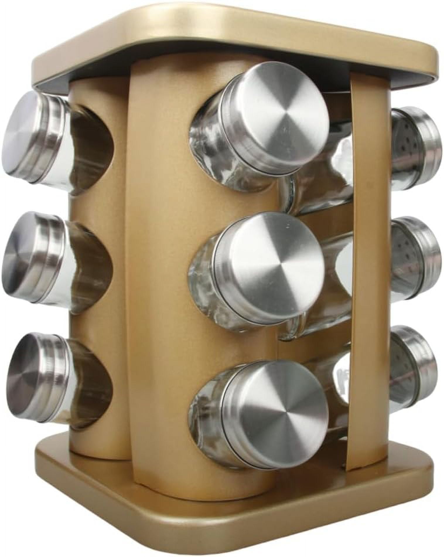 Revolving Spice Rack Organizer with 12 Jars, Countertop Spice Seasoning ...