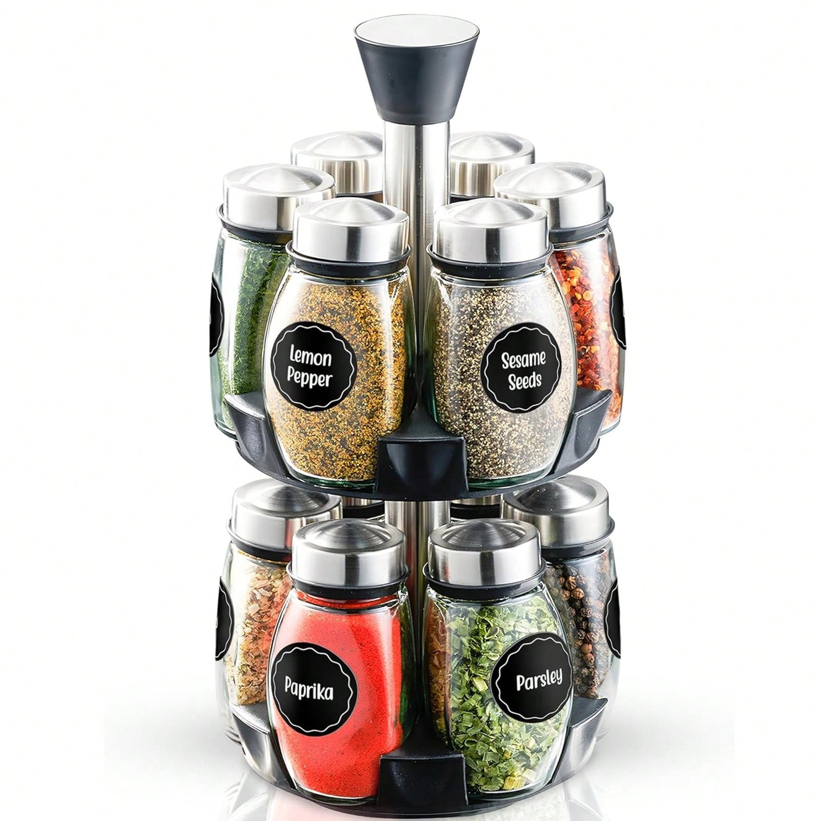 Revolving Spice Rack Organizer – Spinning Countertop Herb & Spice ...