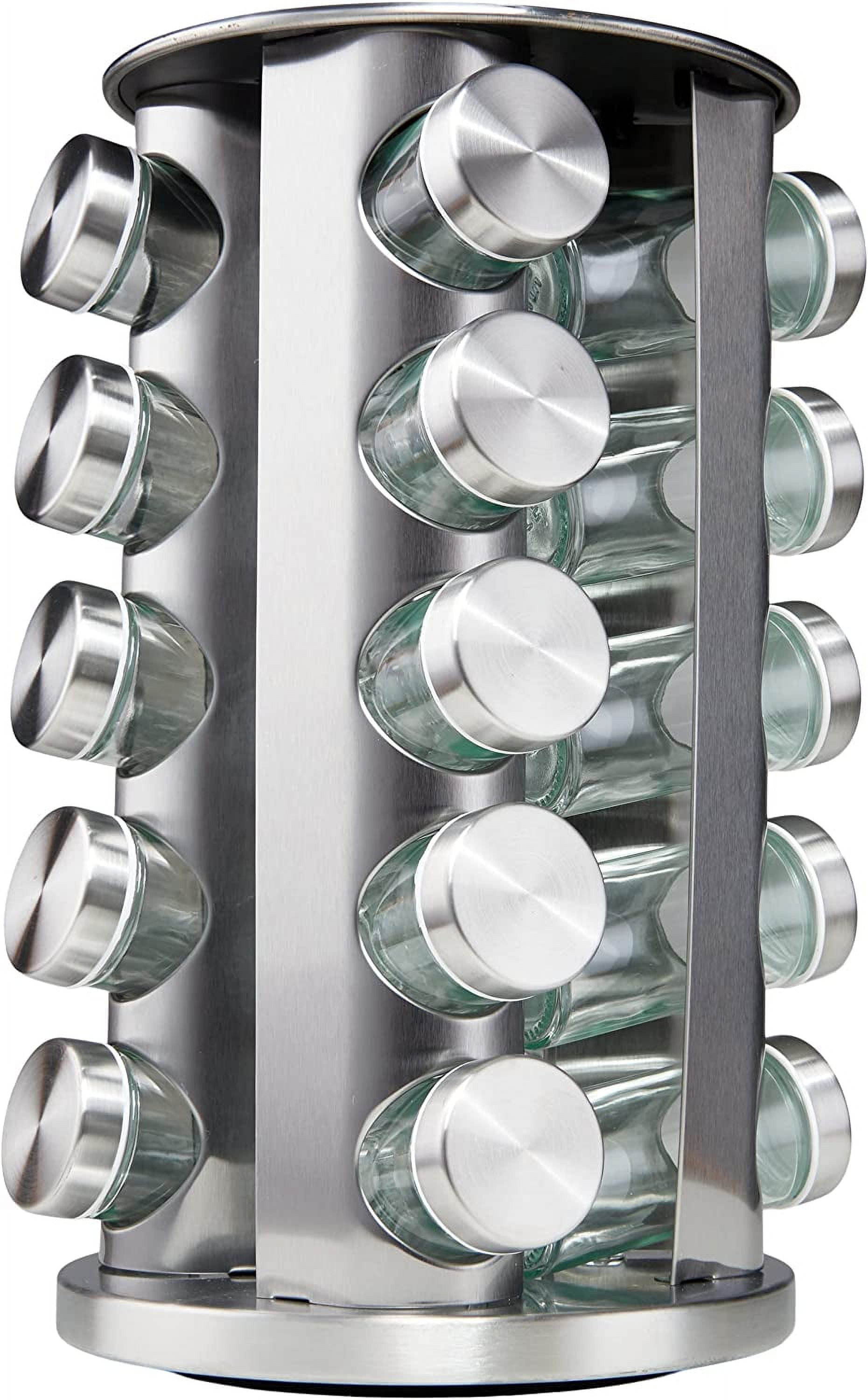 Revolving Spice Rack Set with 20 Spice Jars, Kitchen Spice Tower ...