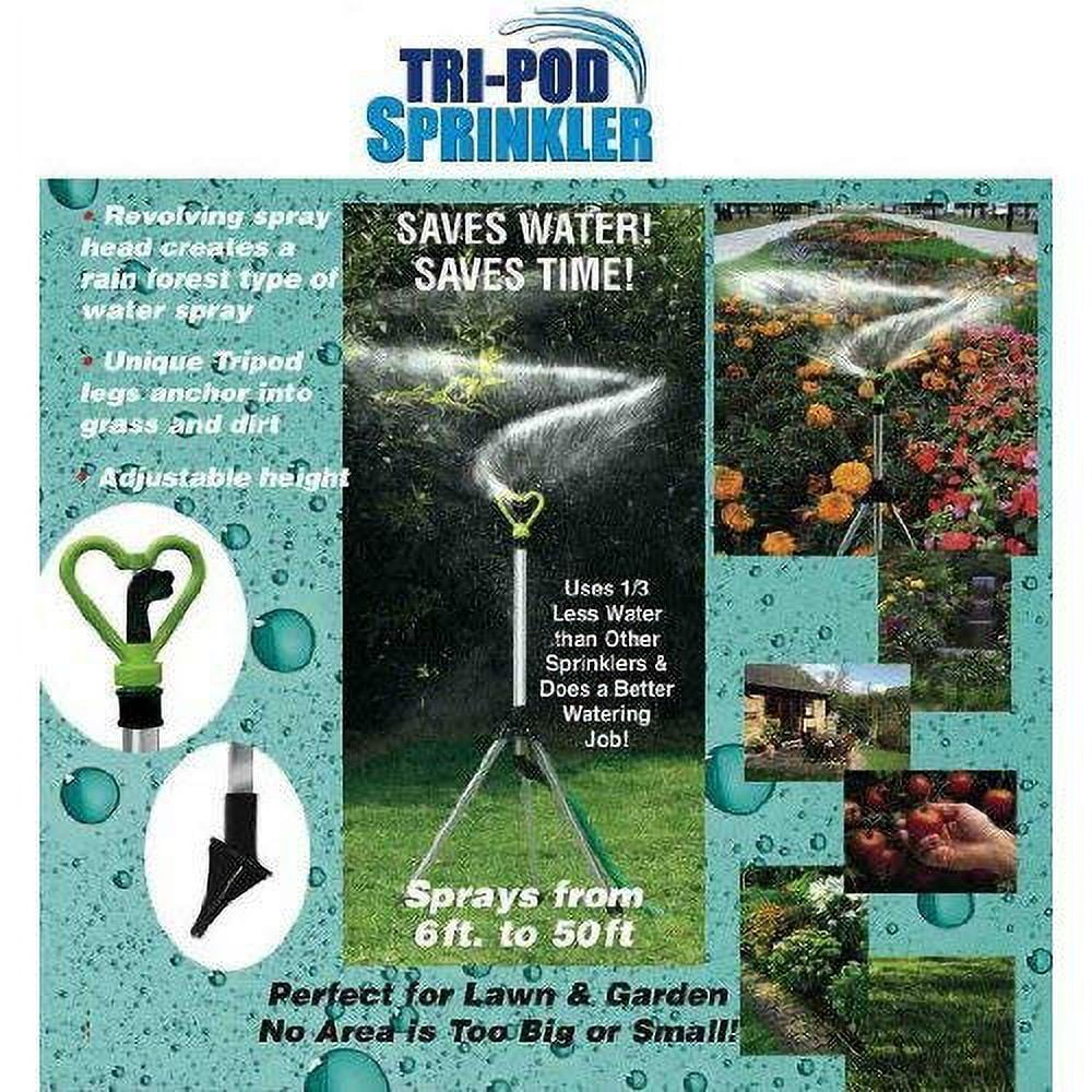 Revolving Tripod Sprinkler for Lawn Garden Adjustable 20 to 1900 Square ...