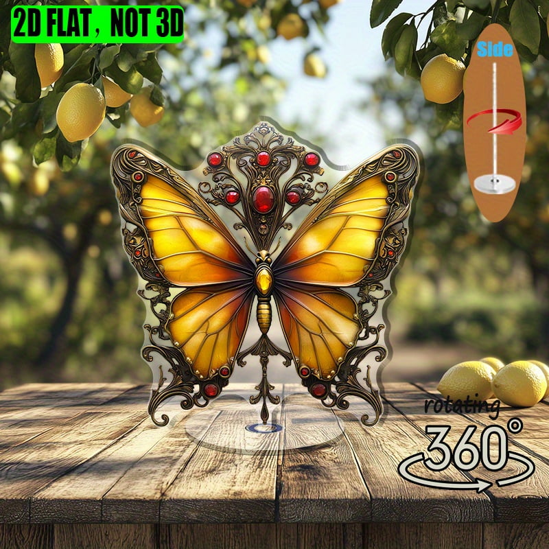 Revolving acrylic centerpiece featuring a stunning butterfly sculpture ...