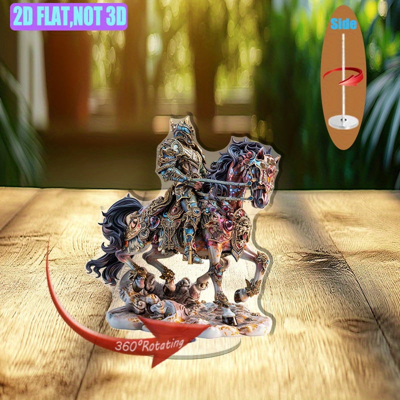 Revolving acrylic display featuring a majestic prince in detailed armor ...