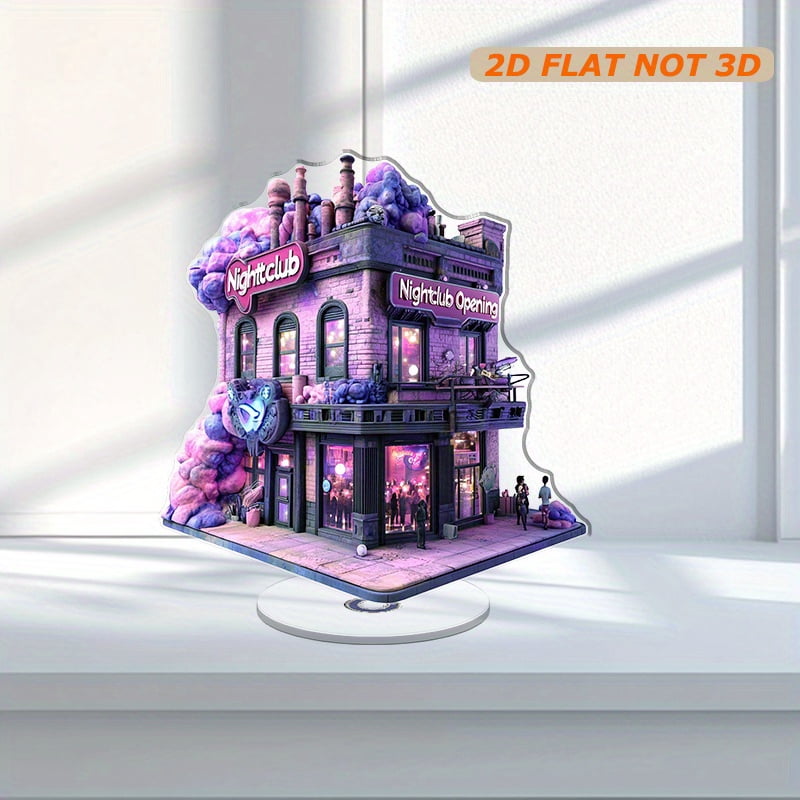 Revolving acrylic display featuring a vibrant nightclub scene with ...