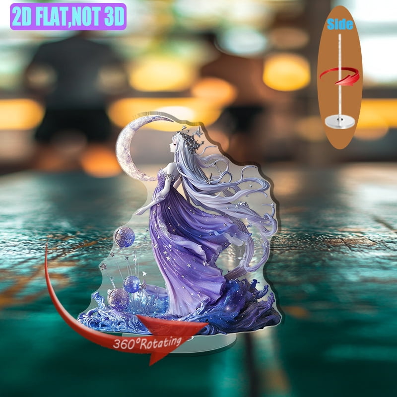 Revolving acrylic display showcasing whimsical Star and Moon Sprites ...