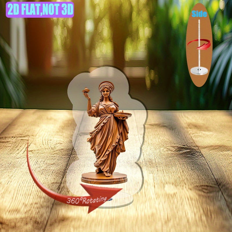 Revolving acrylic ornament showcasing a beautifully carved wooden ...