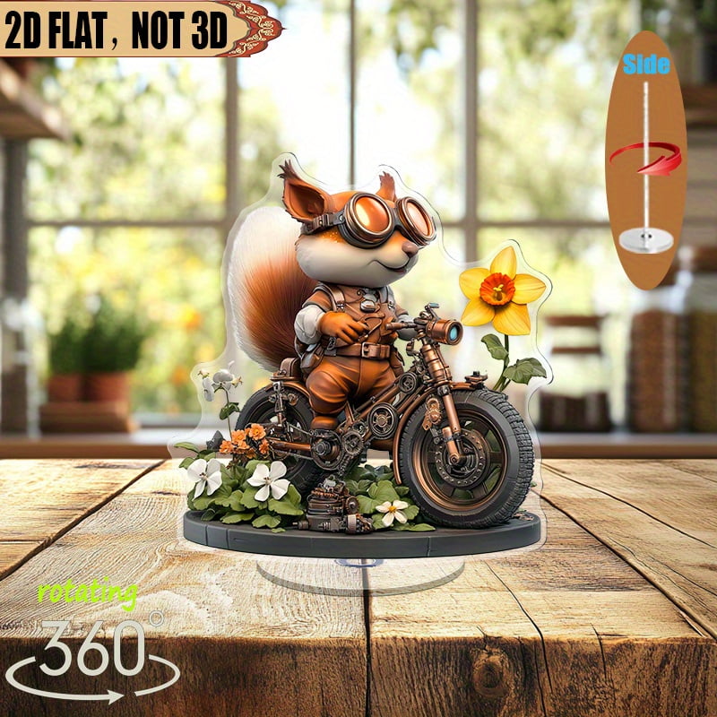 Revolving acrylic tabletop display featuring a mushroom inventor with a ...