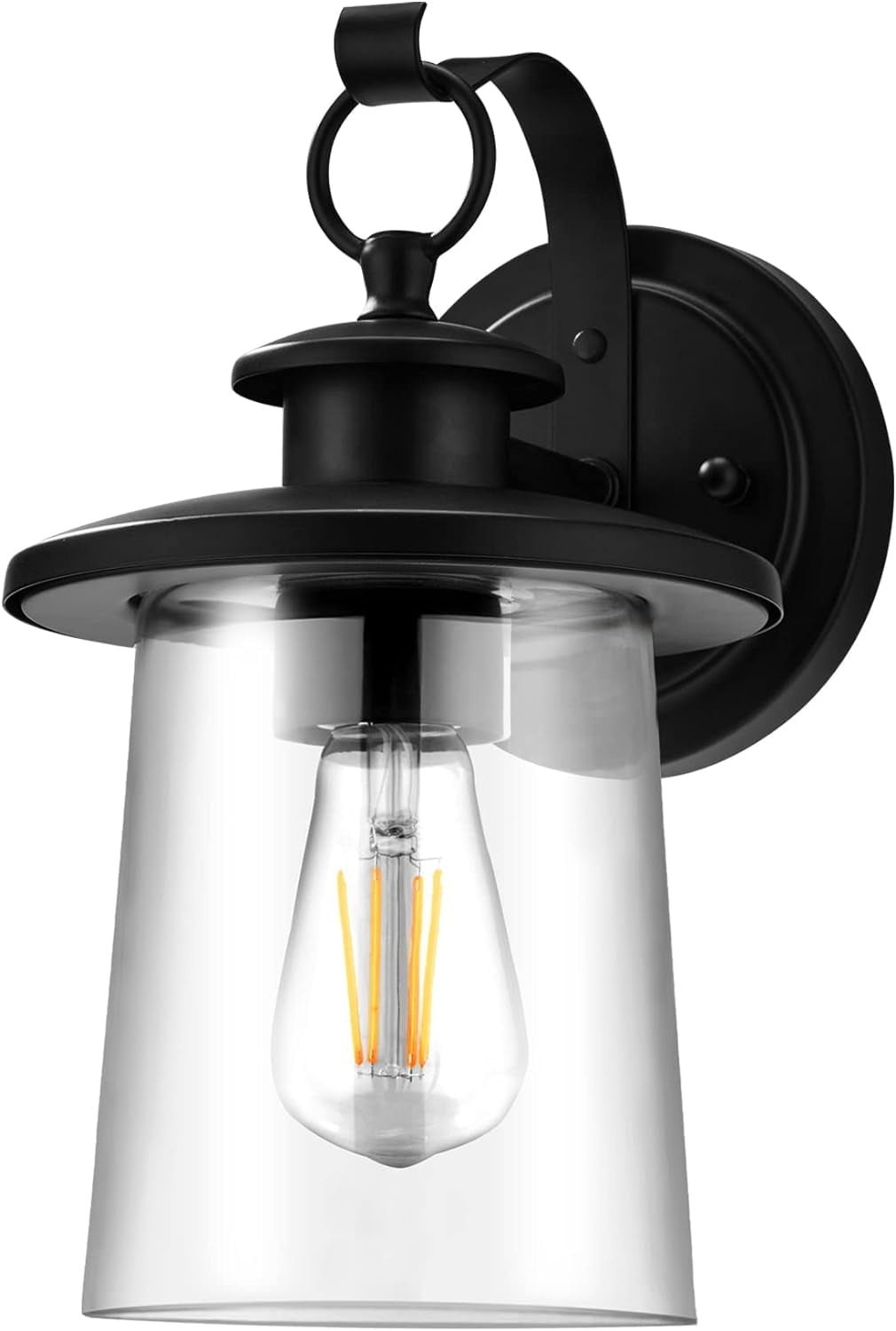Revtronic Outdoor Wall Sconce, Matte Black Exterior Wall Mount Light ...