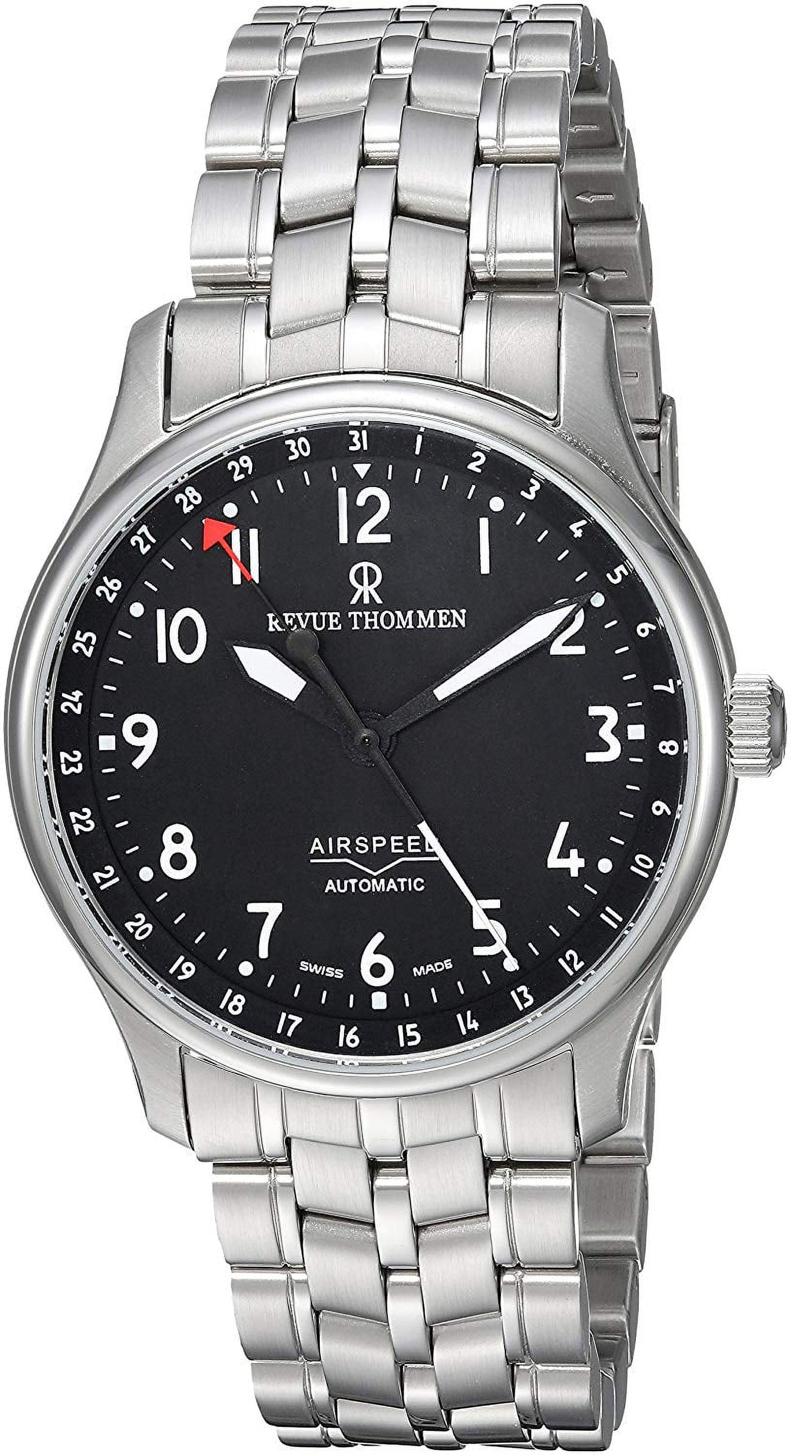 Revue Thommen Airspeed Classic Automatic Black Dial Silver Revue Thommen Airspeed Classic Automatic Black Dial Silver