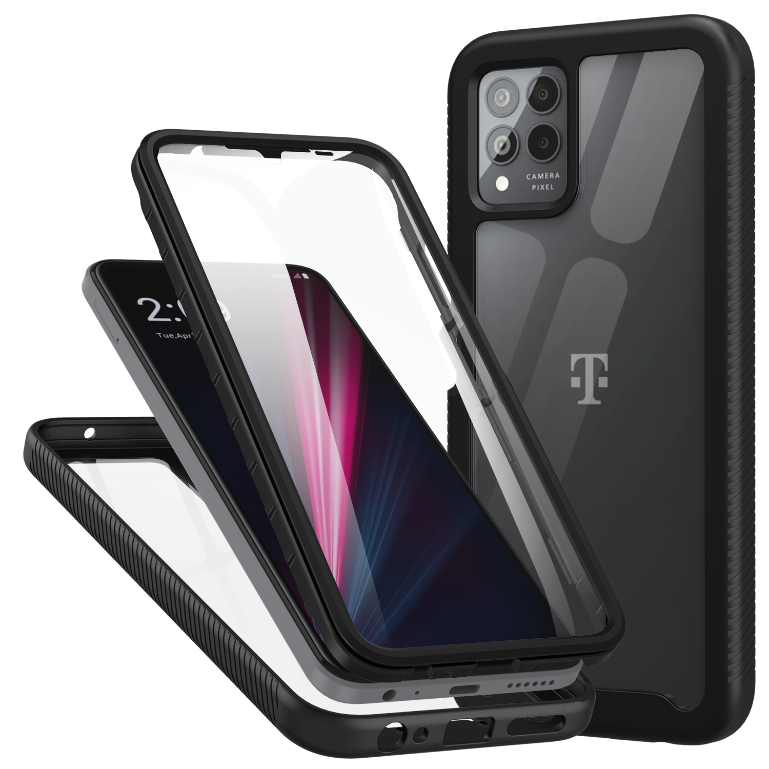 T-Mobile Revvl 5G Case, Transparent Drop Proof Phone Cover (Pink ...