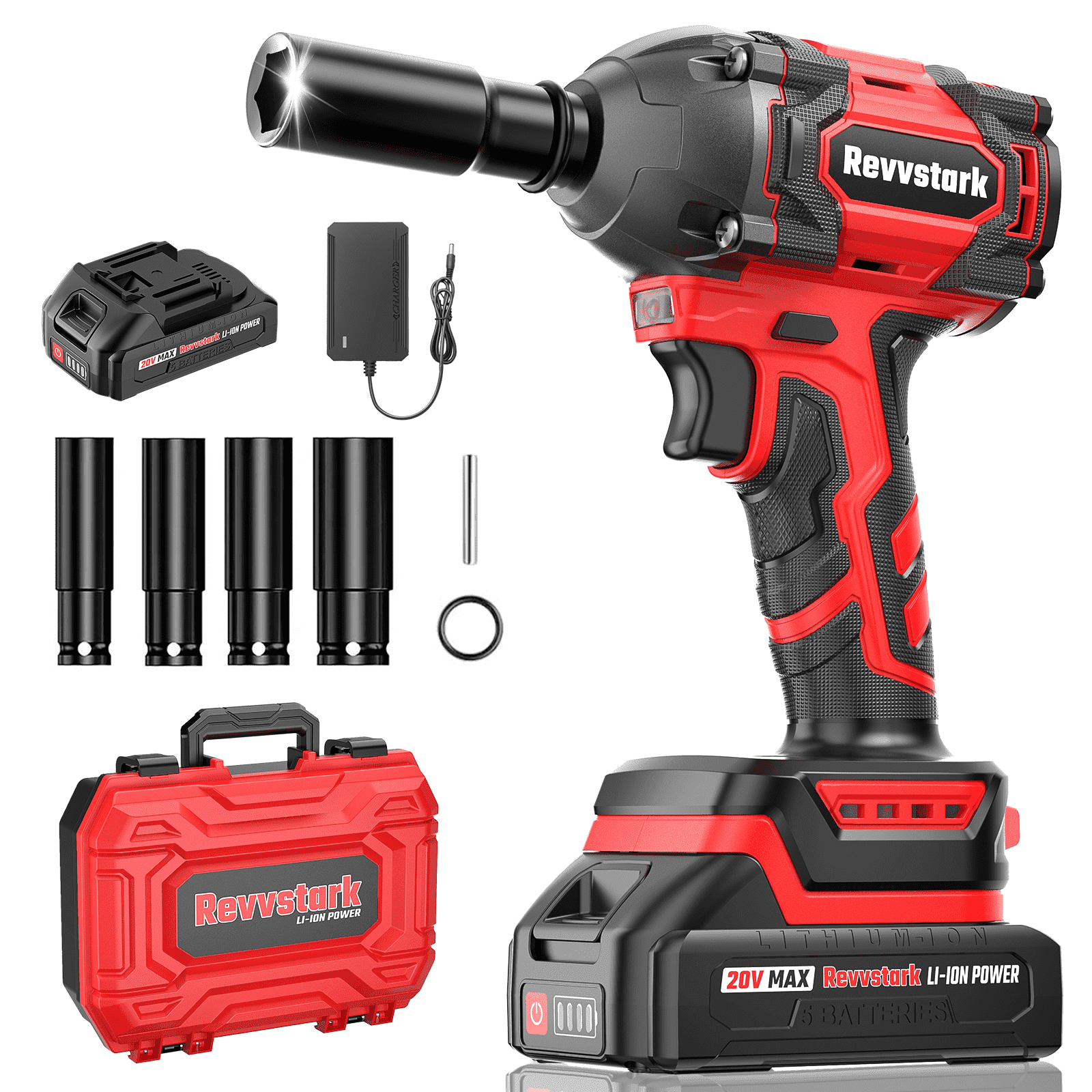 Cordless Impact Wrench, 20V Compact Brushless 1/2-inch Impact Wrench ...