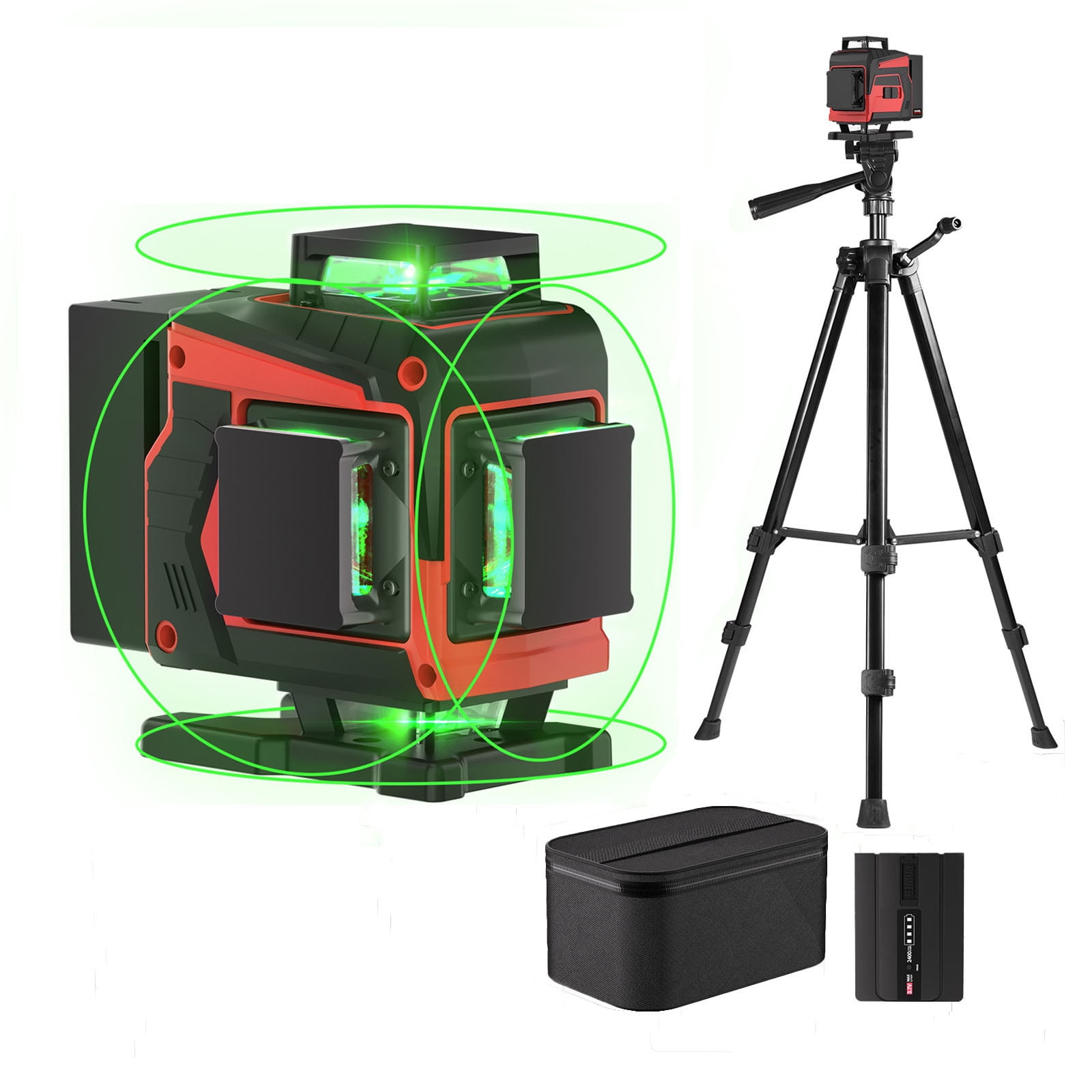 Laser Level with Tripod, 3x360° Green Beam Self-Leveling Laser Level ...