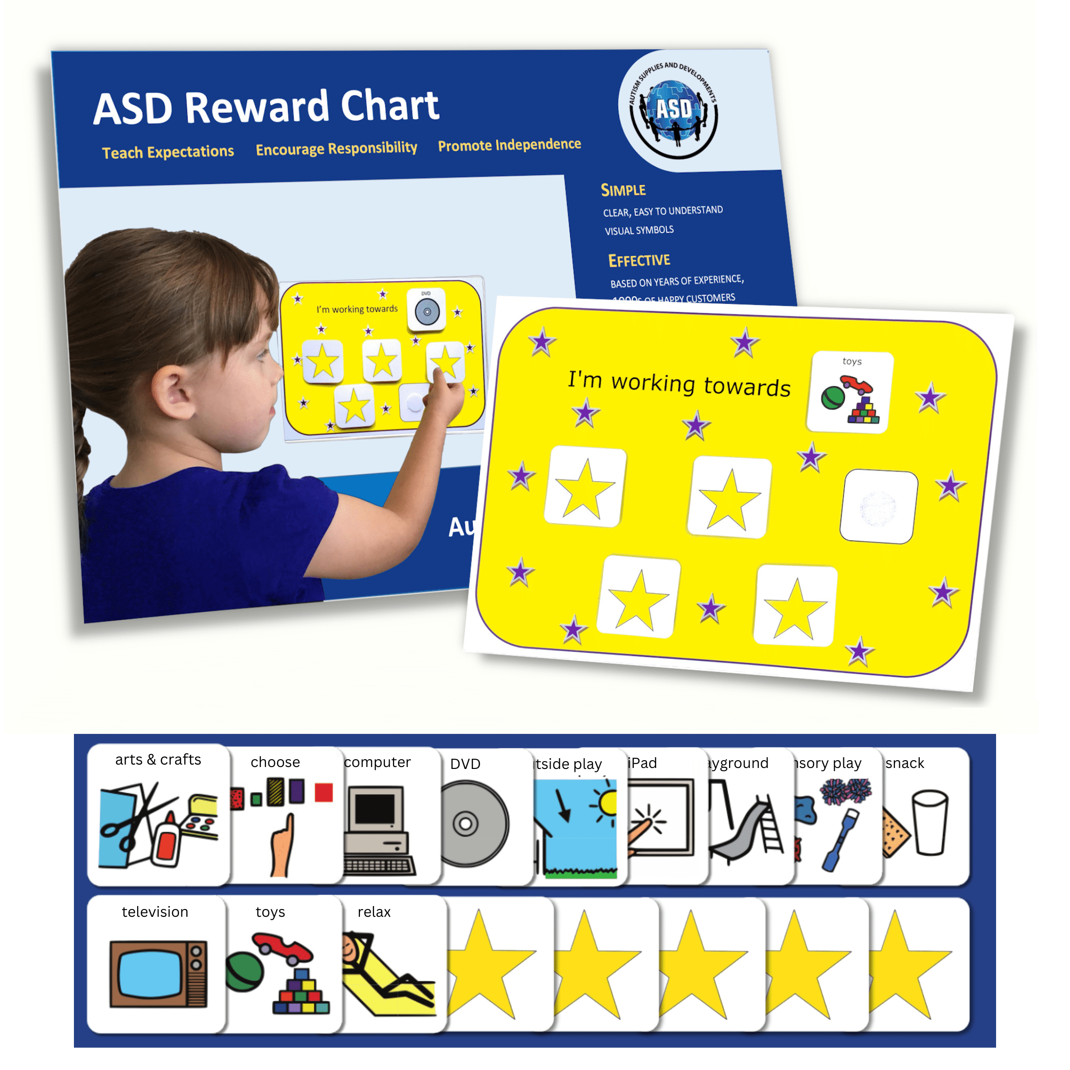 Reward Chart – Behaviour Management Visual Symbol Sticker Star Chart ...