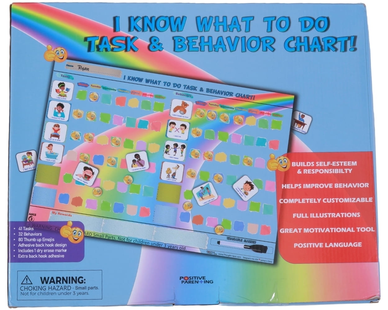 Reward Chart for Kids; Kid's Chore & Behavior Chart: 41 Task Pieces, 32 ...