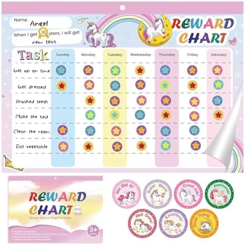 Reward Chart for Kids, Unicorn Magnetic Behavior Chart for Kids at Home ...