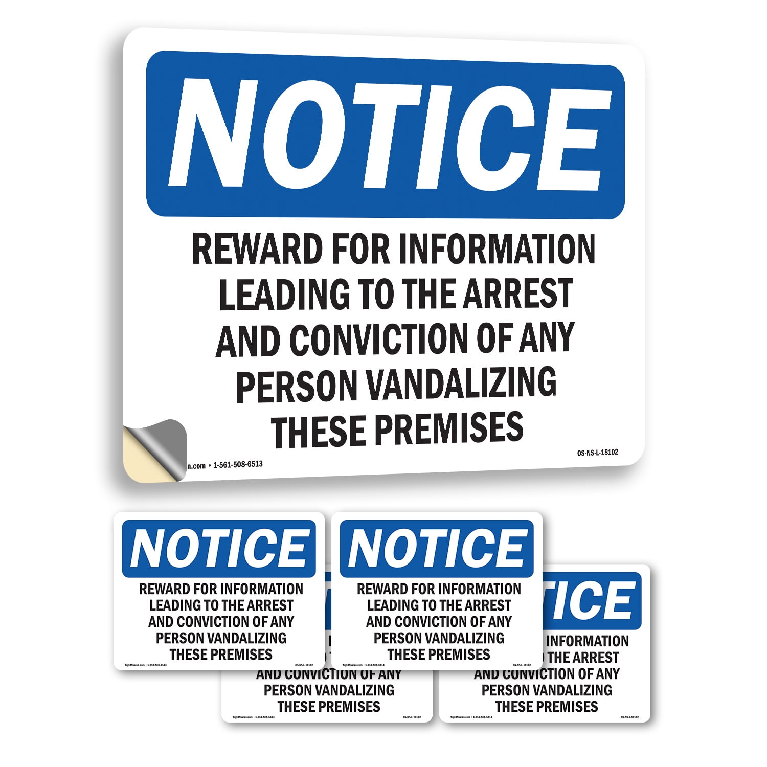 Reward For Information Leading To The Arrest OSHA Notice Vinyl Decal ...