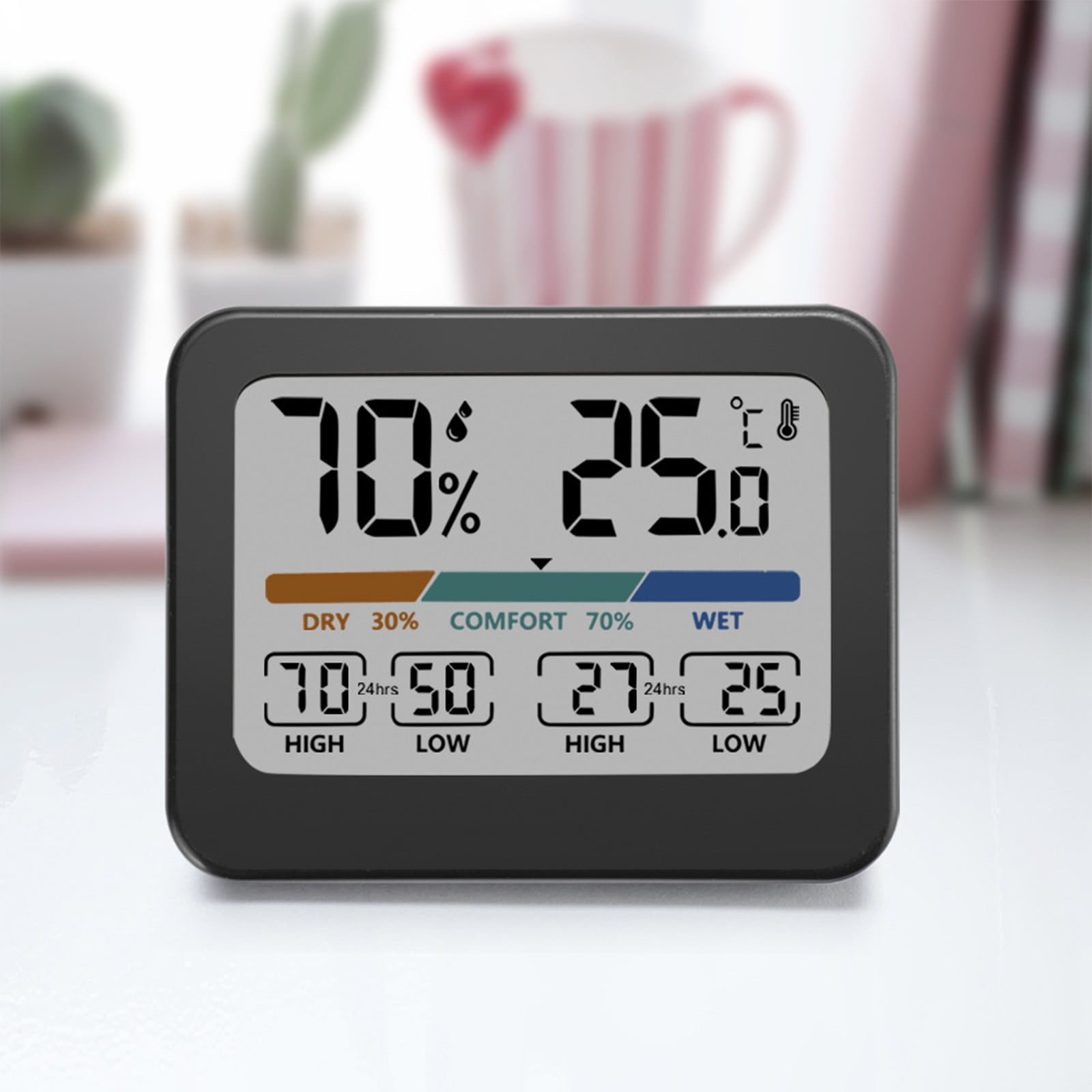 Rewenti LCD Alarm Clock, Temperature and Humidity - Walmart.com