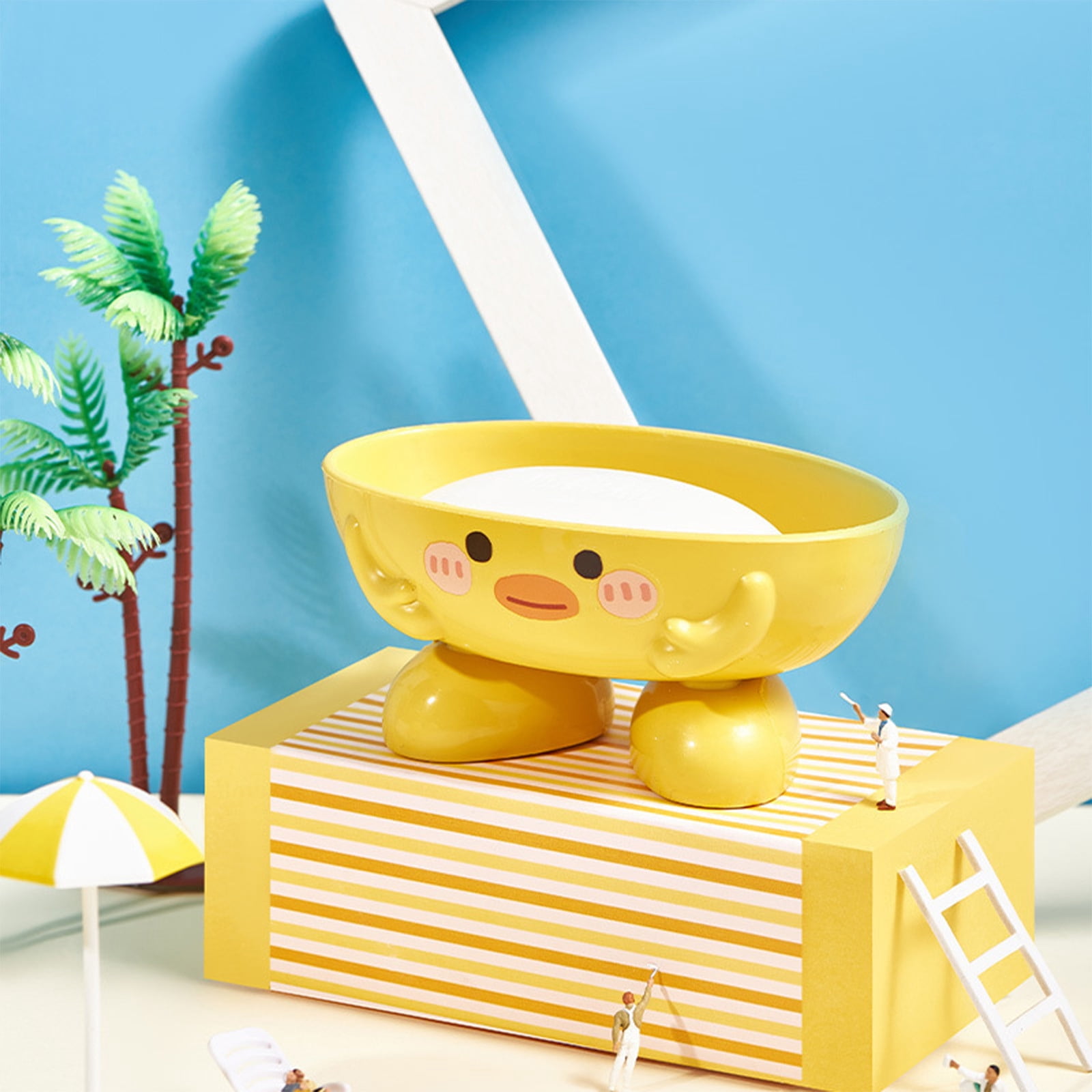 Rewenti Duck Shaped Soap Holders - Cute Yellow Duck Self-Draining Soap ...