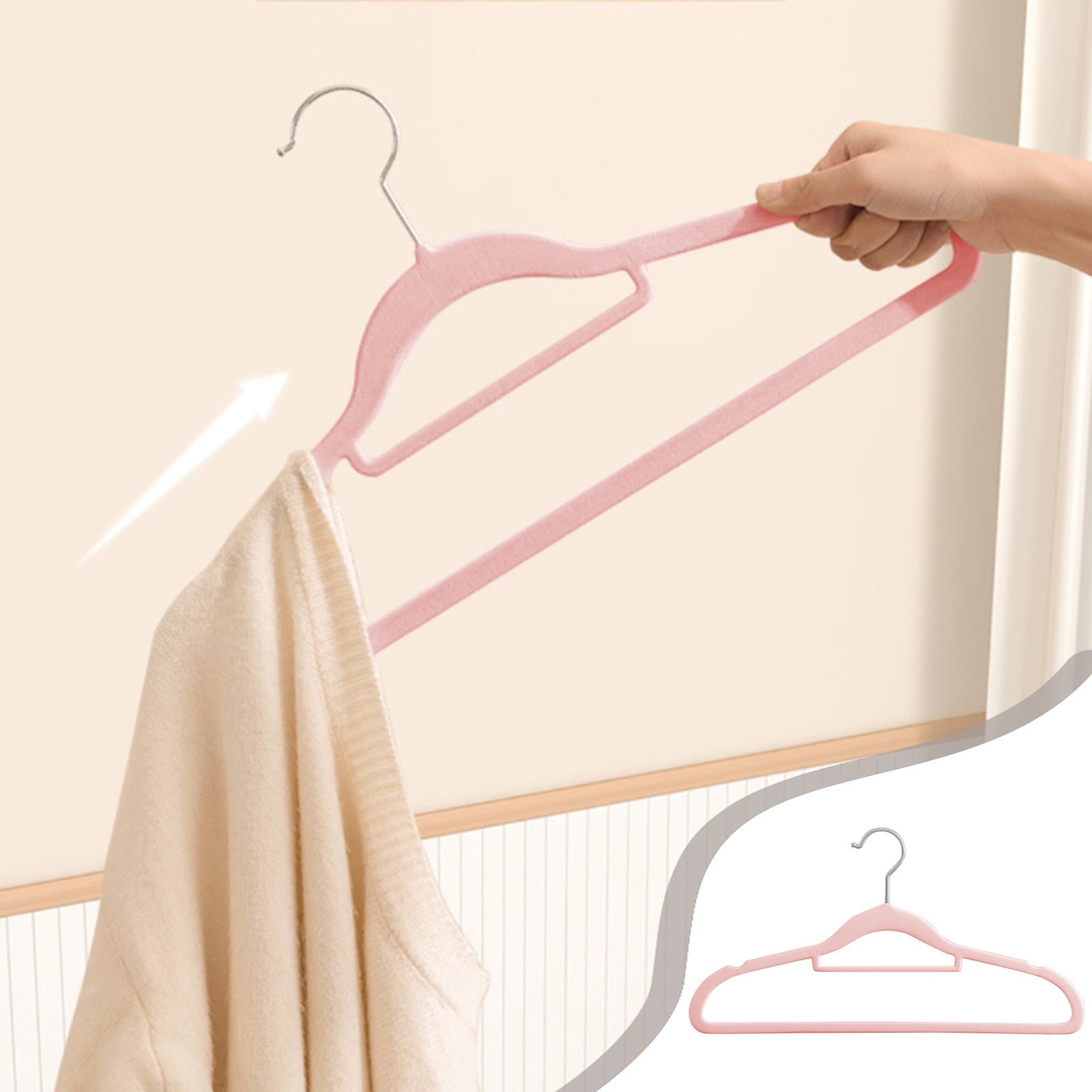Rewenti Light Luxury Flocking Clothes Hanger - Traceless Non Deformed ...