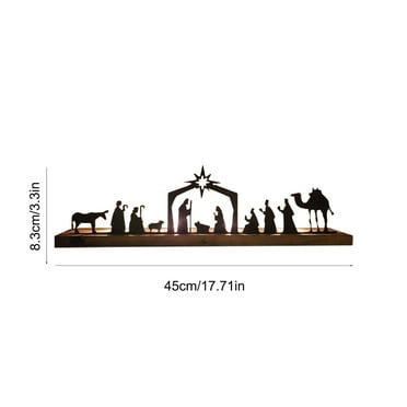 Ganz 12-Piece Wood Grain Christmas Nativity Set - Walmart.com