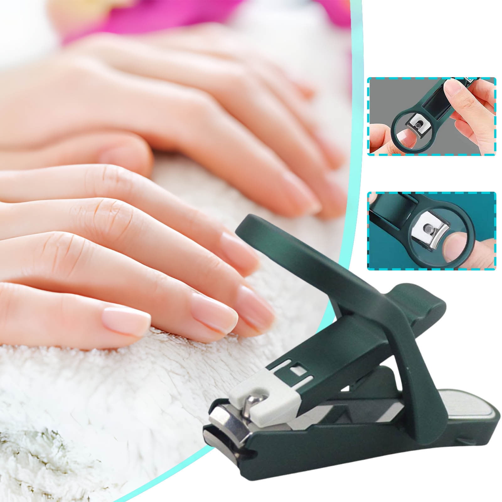 Rewenti Stainless Steel Nail Clippers with Amplify Glass and Storage ...