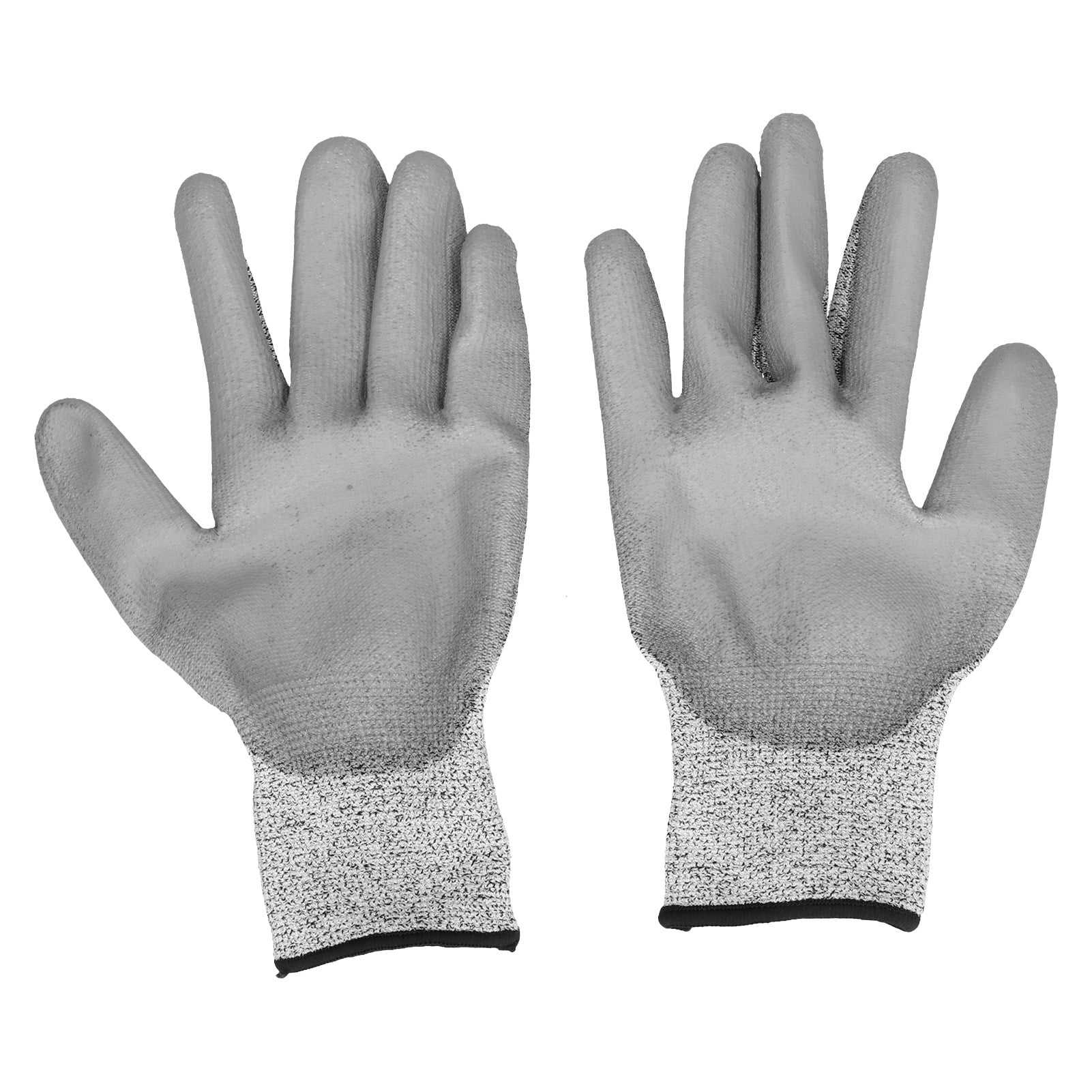 Rewera 2 Pair Gray Cut Resistant Gloves Level 5 Protection HPPE Dipped ...